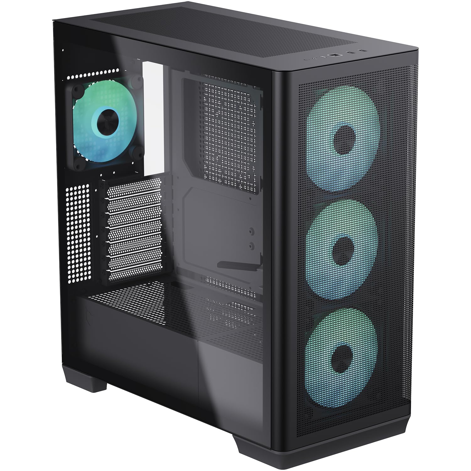 Amazon.com: APNX C1 Mid-Tower ATX Black PC Case, 4 Included High ...