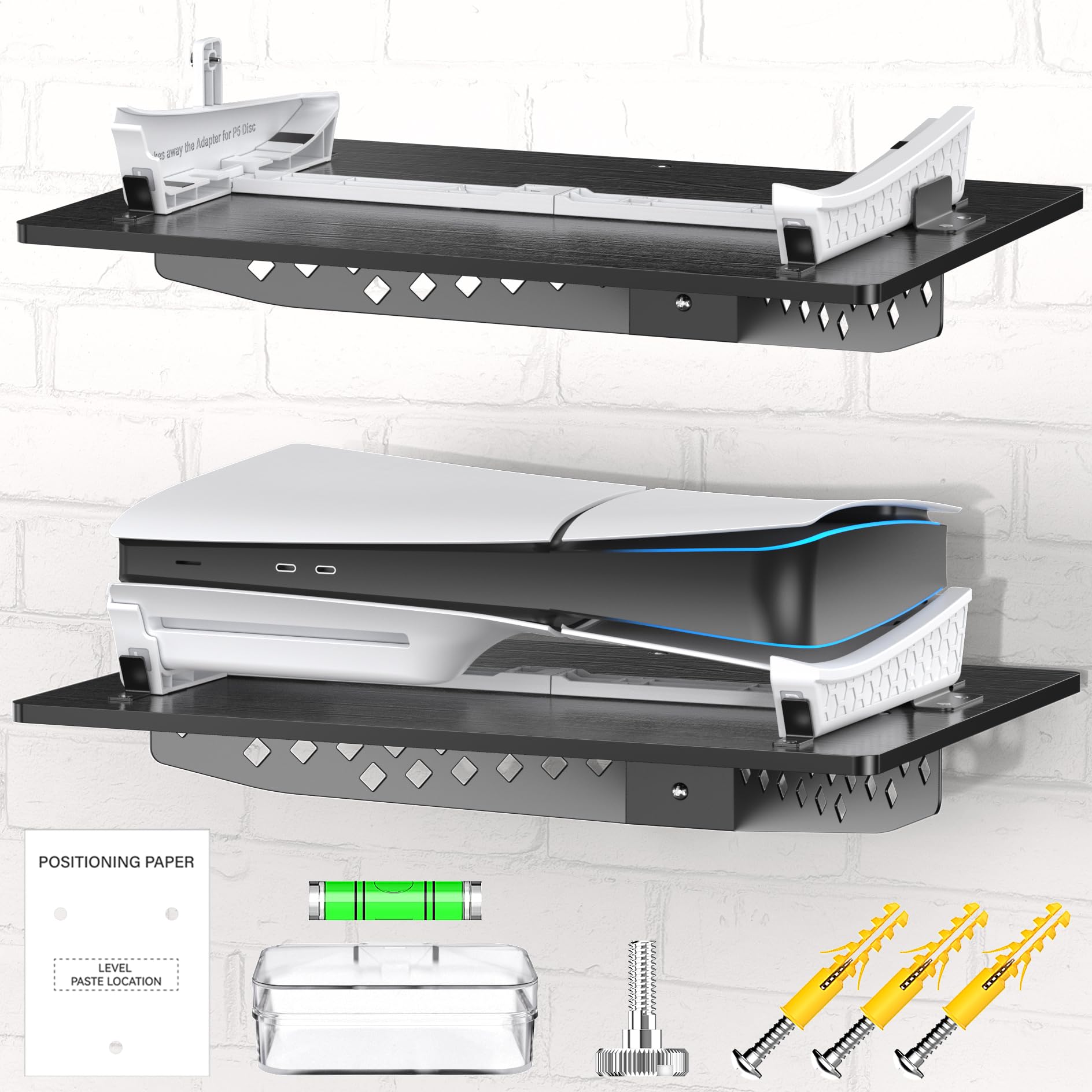 Amazon.com: Kosker PS5 Slim Wall Mount Kit Horizontal, PS5 Shelf Wall ...