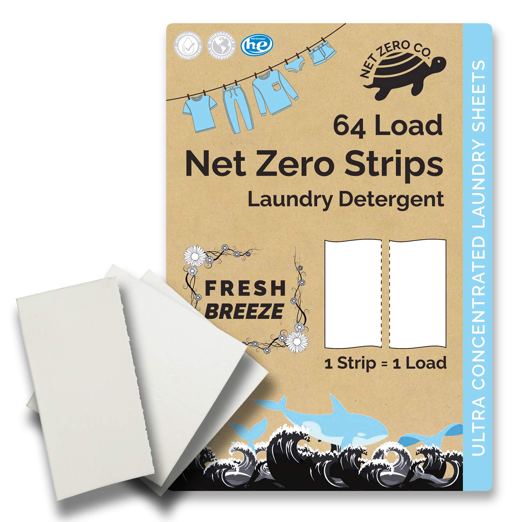Buy Net Zero Co.Net Zero Strips, Laundry Detergent Strips, 64 Ultra ...