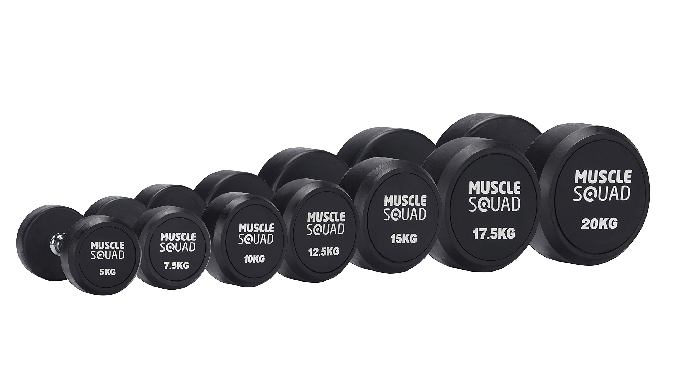 Musclesquad Rubber Dumbbells Pair Weights Dumbbells Set From 5kg 50kg ...