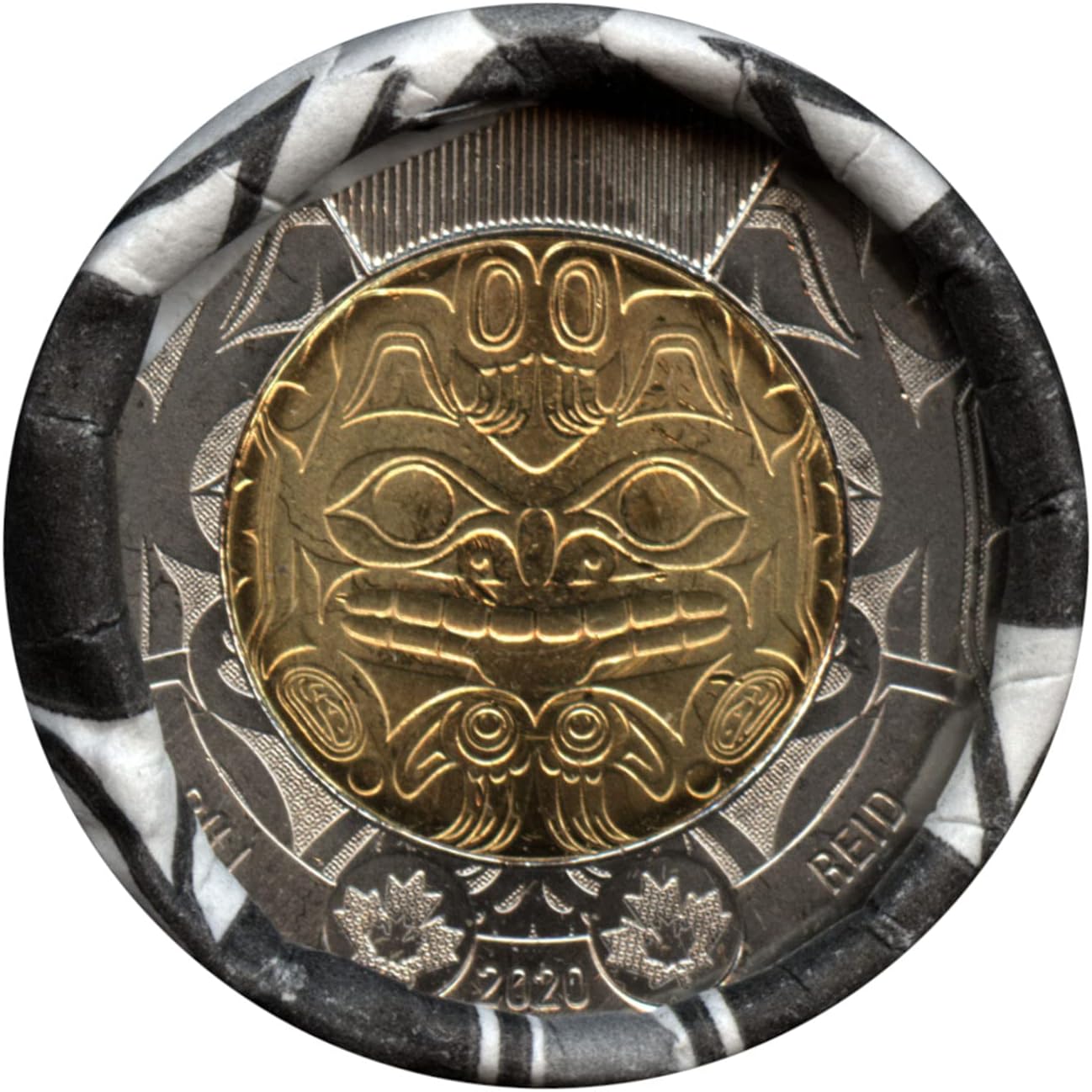 2020 Canadian $2 Coin Roll (Non-Coloured) Bill Reid Special Wrapped ...