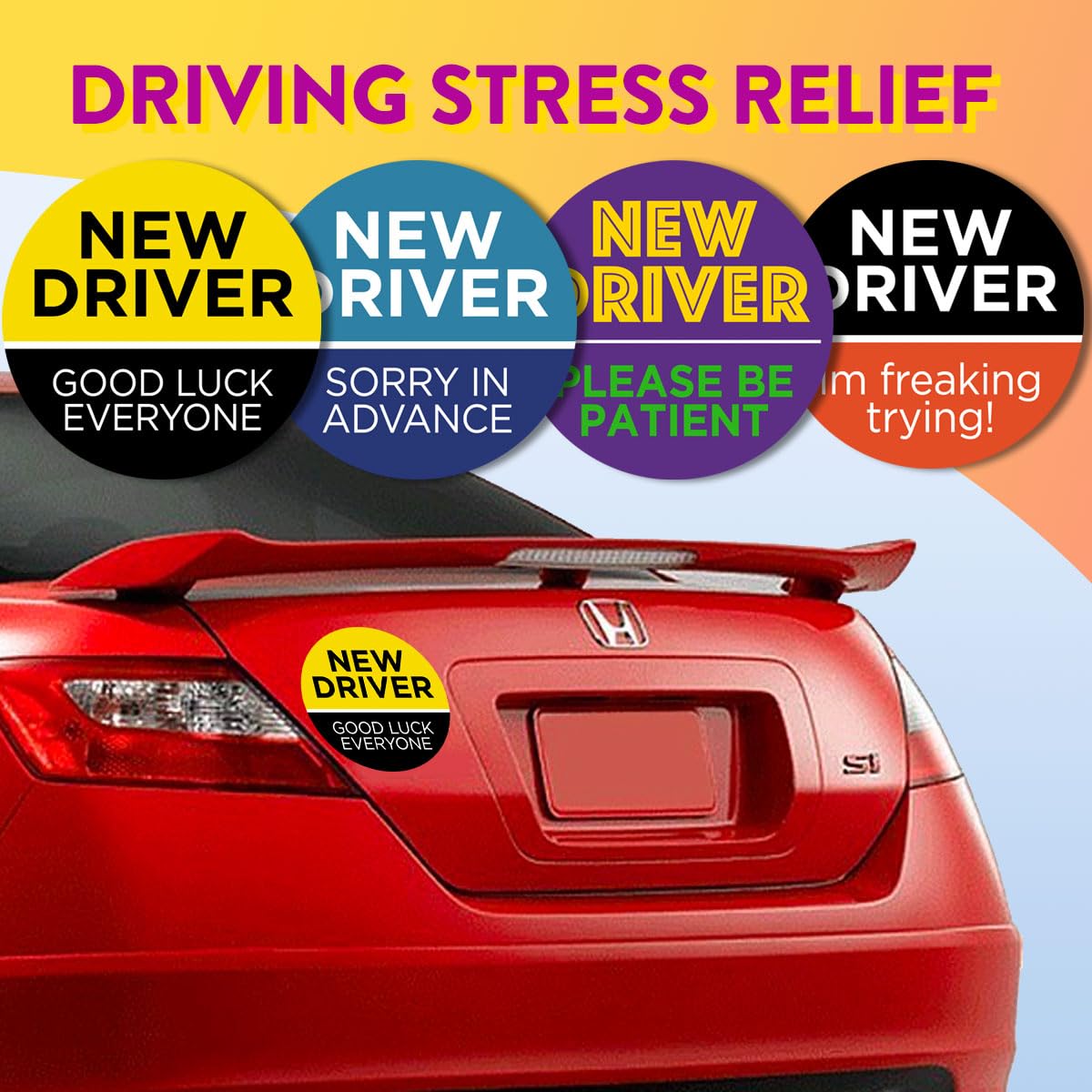 Snapklik.com : Rio Salto 4-Pack 6 Round New Driver Car Sticker Please ...