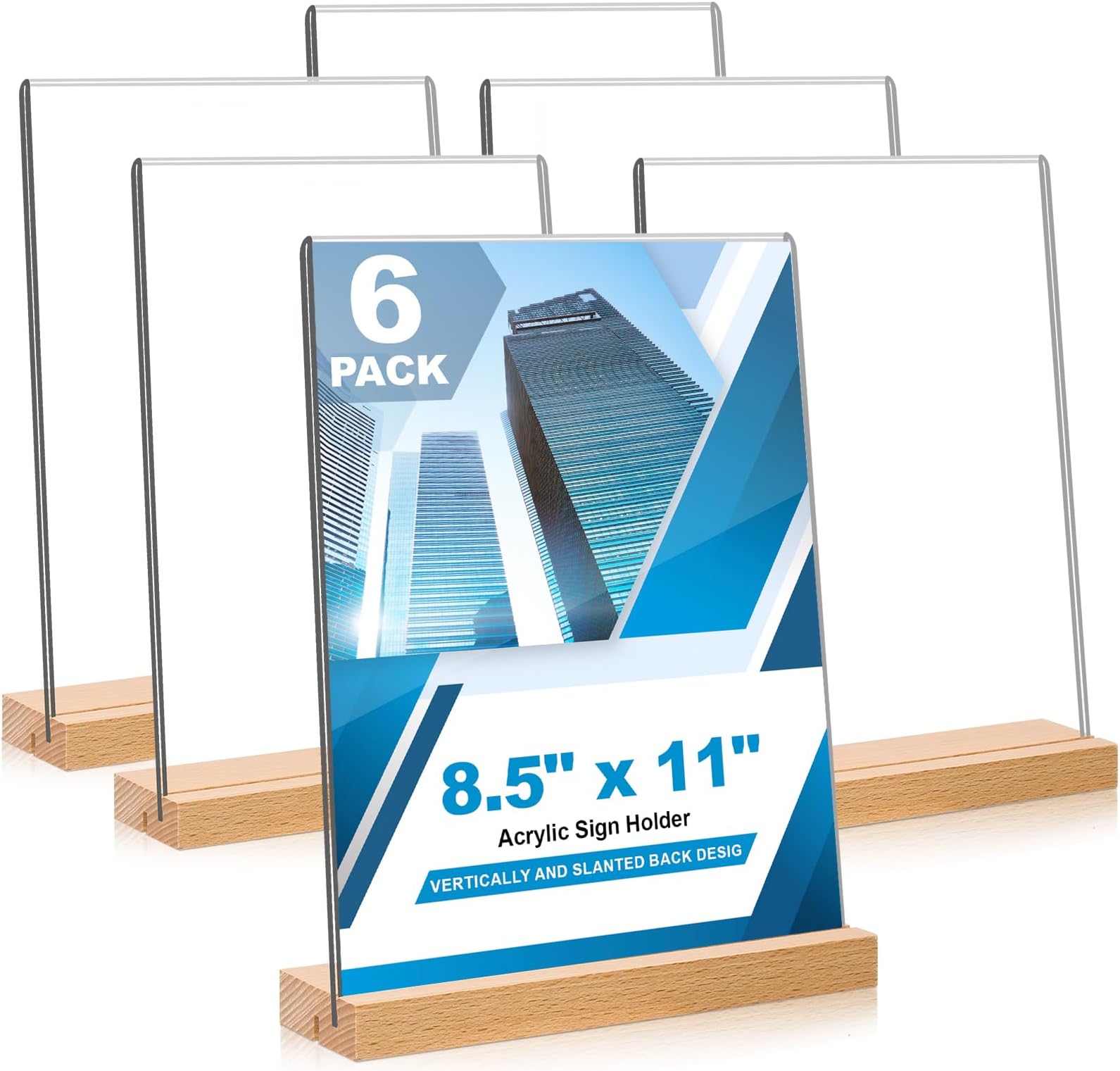 Amazon.com : Smarpau 8.5 x 11 Acrylic Sign Holder 3 Pack Slanted Sign ...
