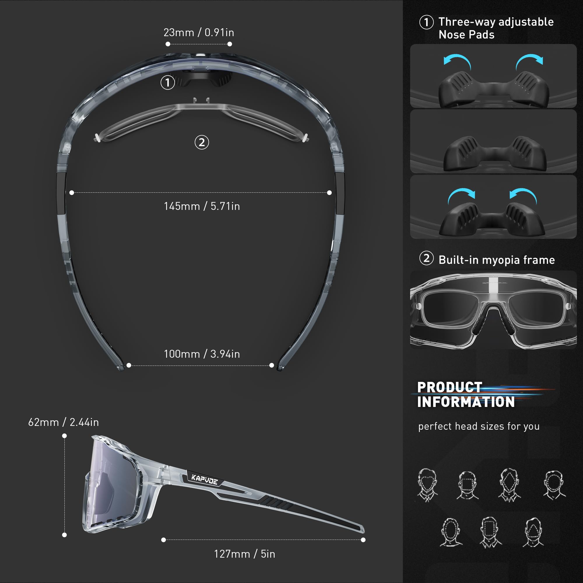 Snapklik.com : Photochromic Cycling Glasses For Men Women Sports ...