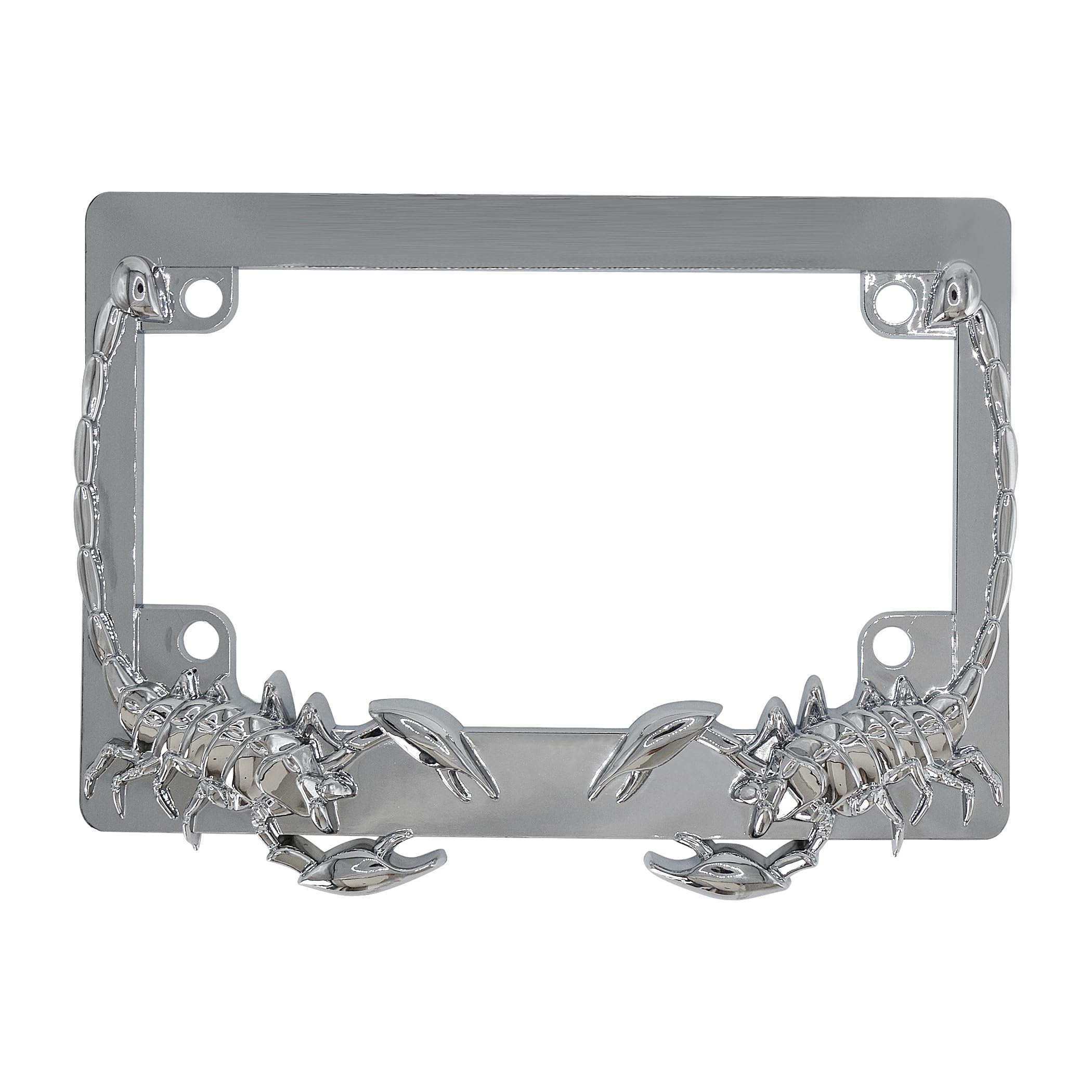 Amazon.com: Chrome Scorpion Motorcycle License Plate Frame Compatible ...