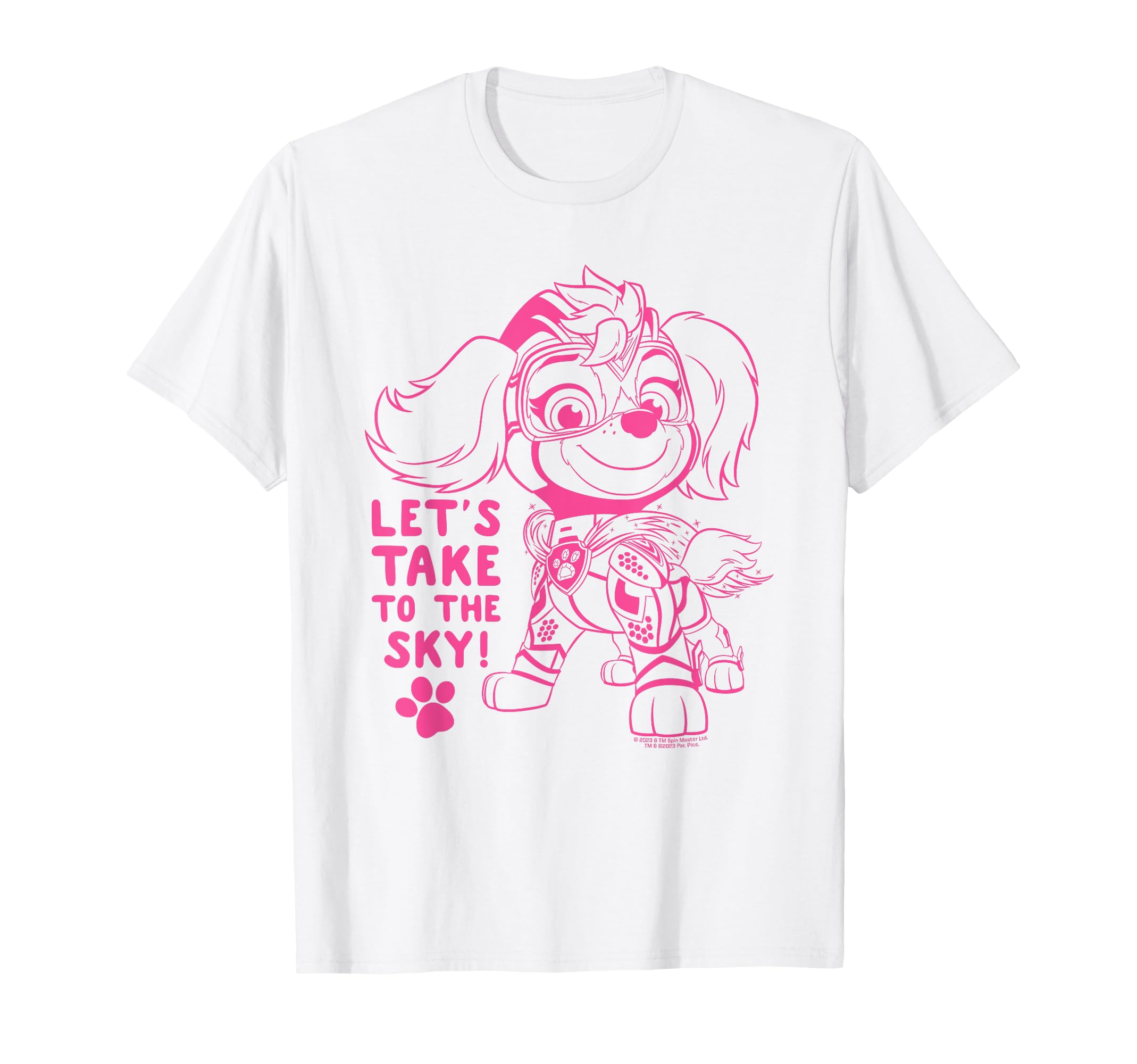 Amazon.com: PAW Patrol: The Mighty Movie Skye Outline T-Shirt ...