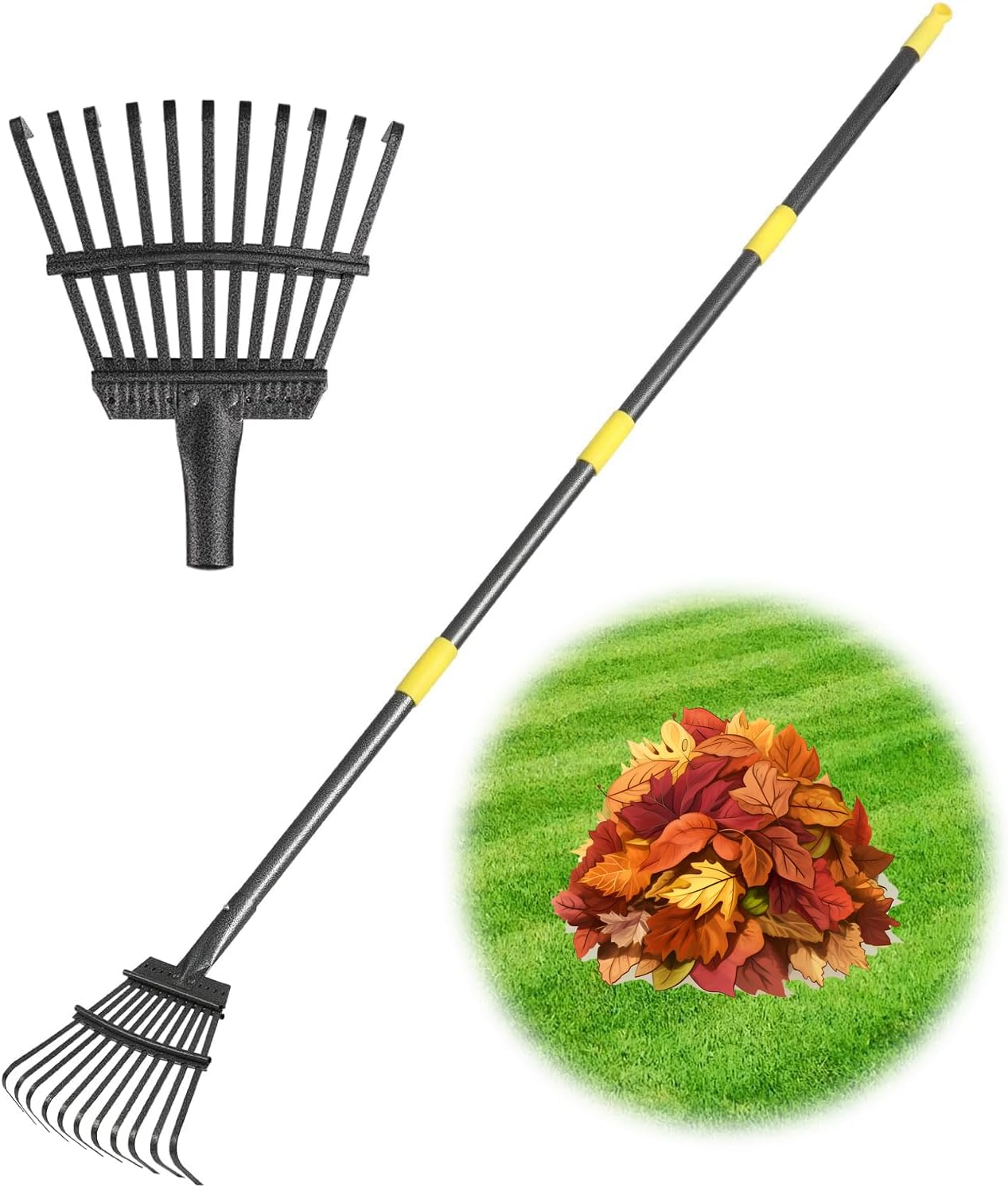 Amazon.com : Rake for Leaves, Small Leaf Rake for Garden, 70-inch ...