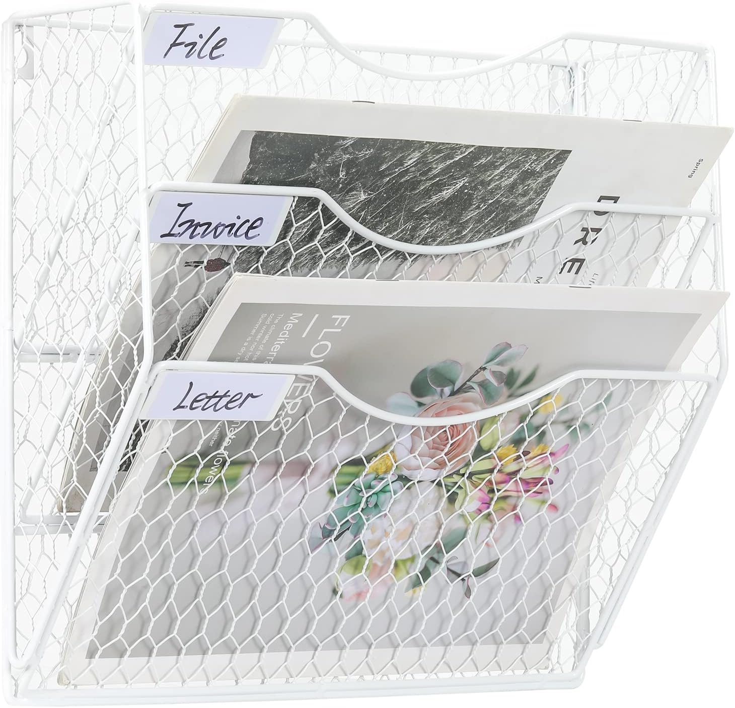 Amazon.com: PAG Hanging Wall File Holder Office Wall Organizer Mail ...