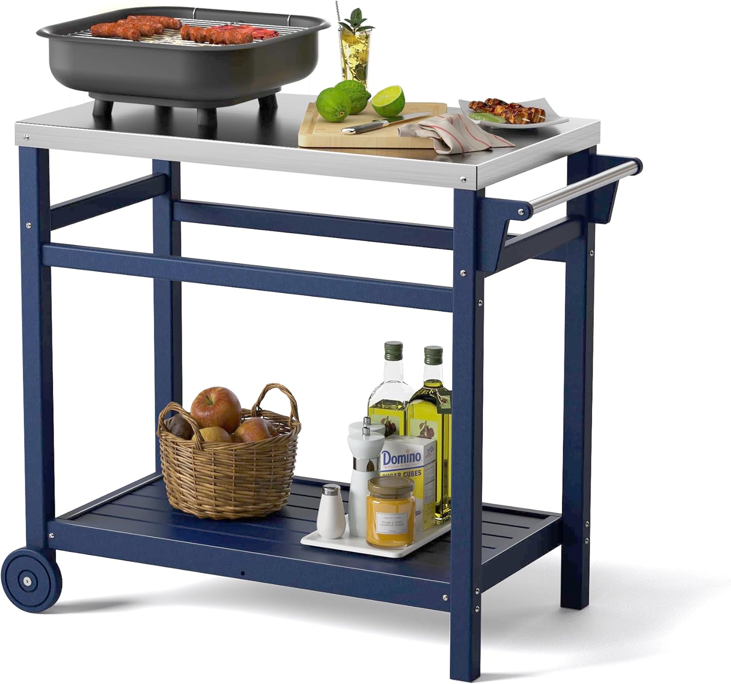 TORVA Outdoor Prep Cart Dining Table for Pizza Oven, Patio Grilling ...