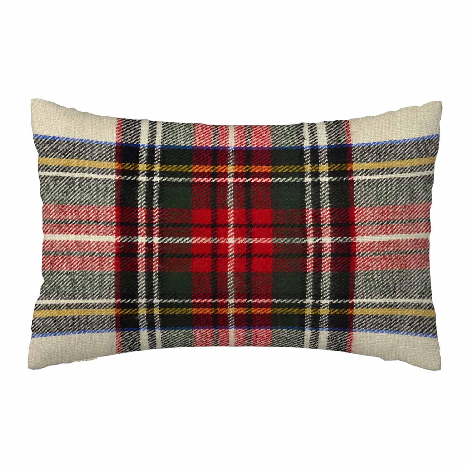 Amazon.com: WILNURO Scottish Tartan Pillowcase Red White Wool Plaid ...