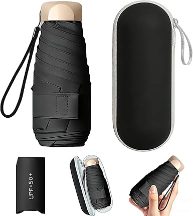Home-X Mini Folding Travel Umbrella, 6 Ribs Windproof Strong Compact ...