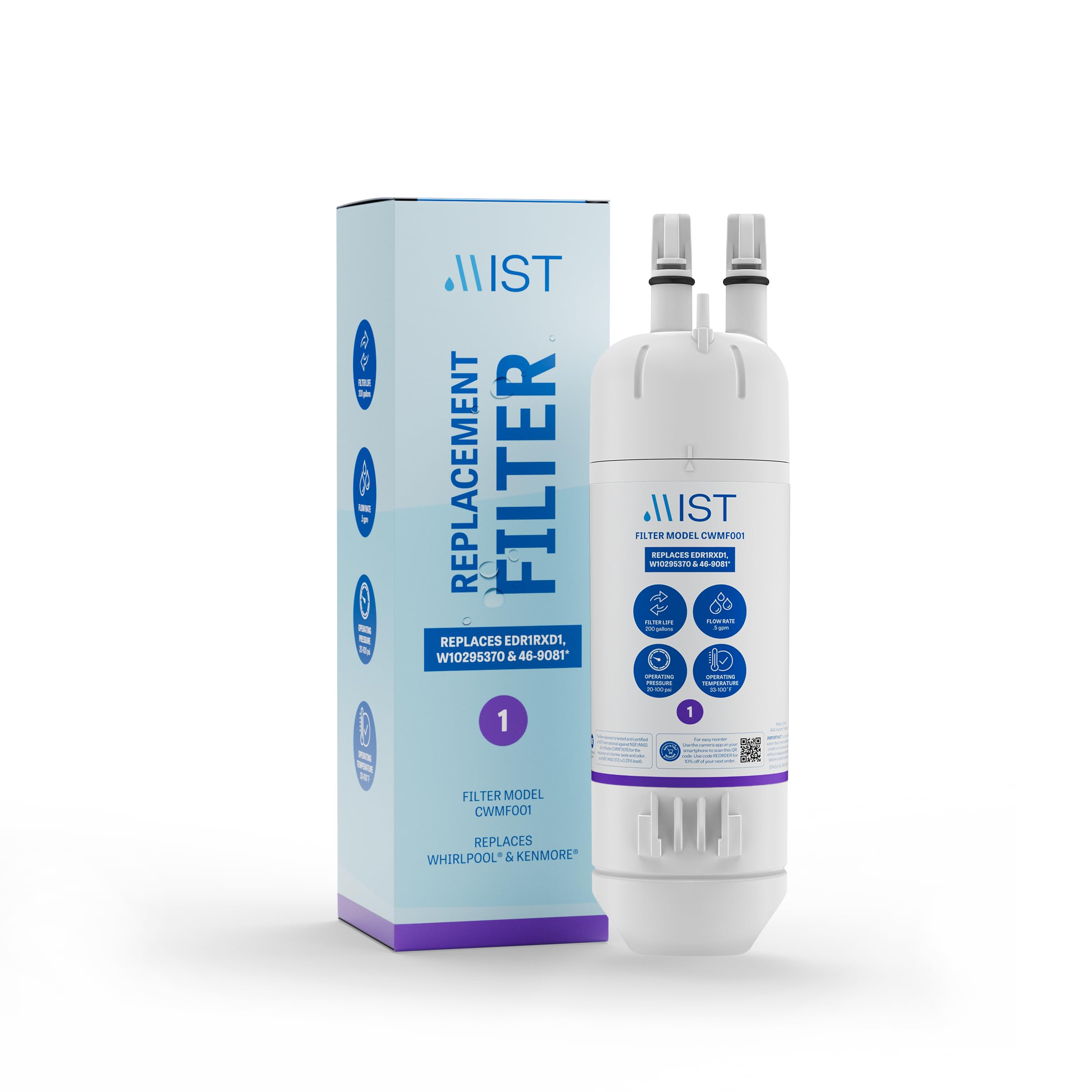 Amazon.com: Mist Replacement for EDR1RXD1 Water Filter Replacement for ...