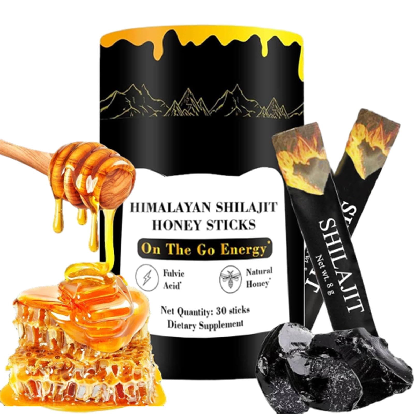 Amazon.com: Shilajit Honey Sticks- 30 Sticks Himalayan Shilajit Honey ...