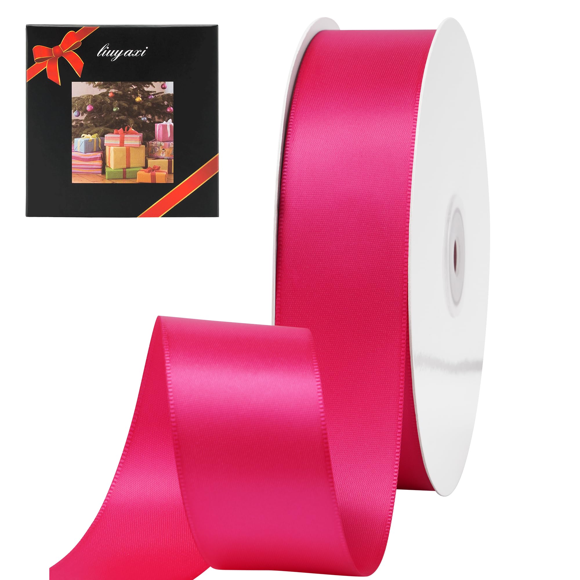 Amazon.com: LIUYAXI Hot Pink Stain Ribbon, 1-1/2" X Continuous 50 Yards ...