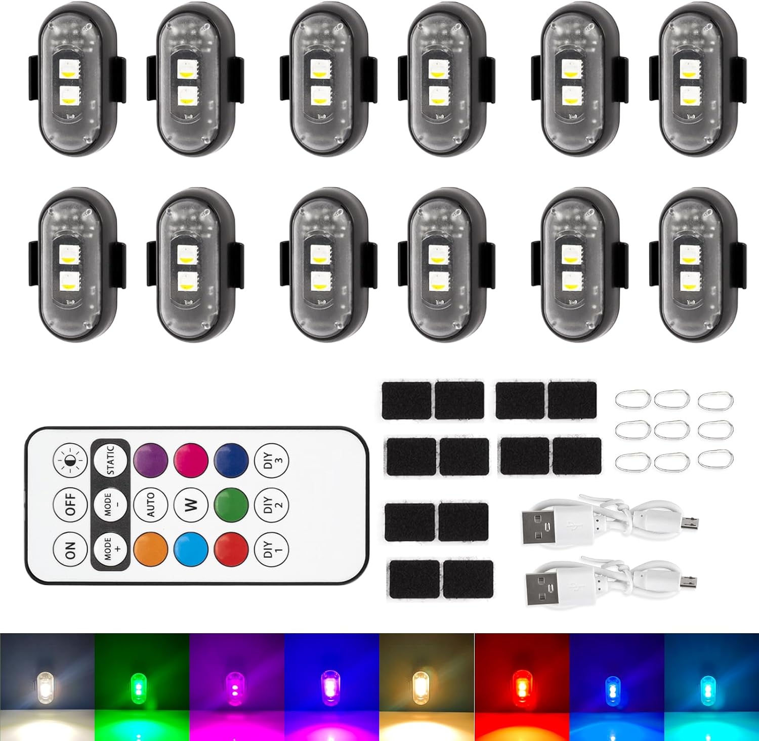 Amazon.com: XINGWU 12PCS Wireless Led Strobe Lights with Remote Control ...