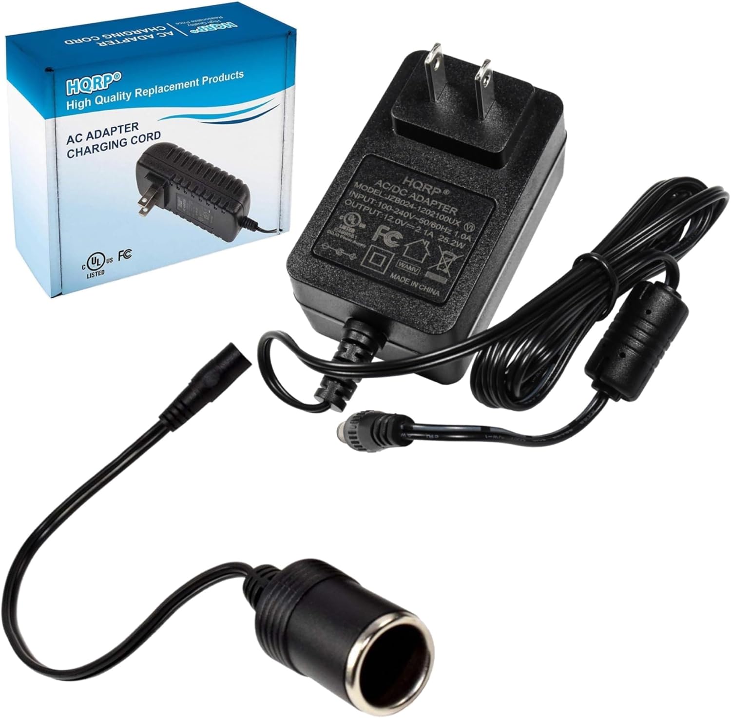 Amazon.com: HQRP 2A 24W AC/DC Adapter 120V AC to 12V DC Converter with ...