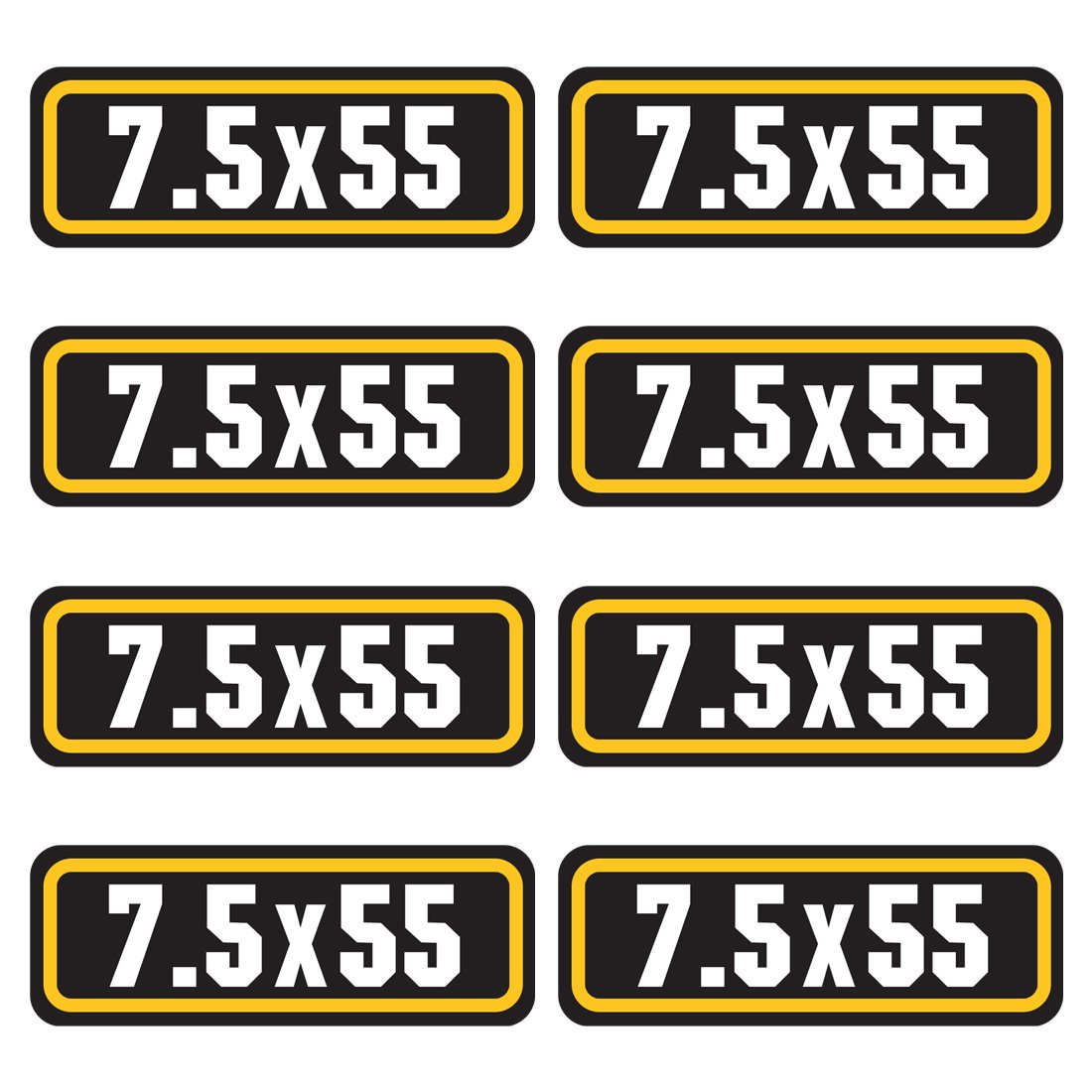 Amazon.com: 7.5X55 Ammo Sticker (3"x1.06",8 Pack) Vinyl Sticker for ...