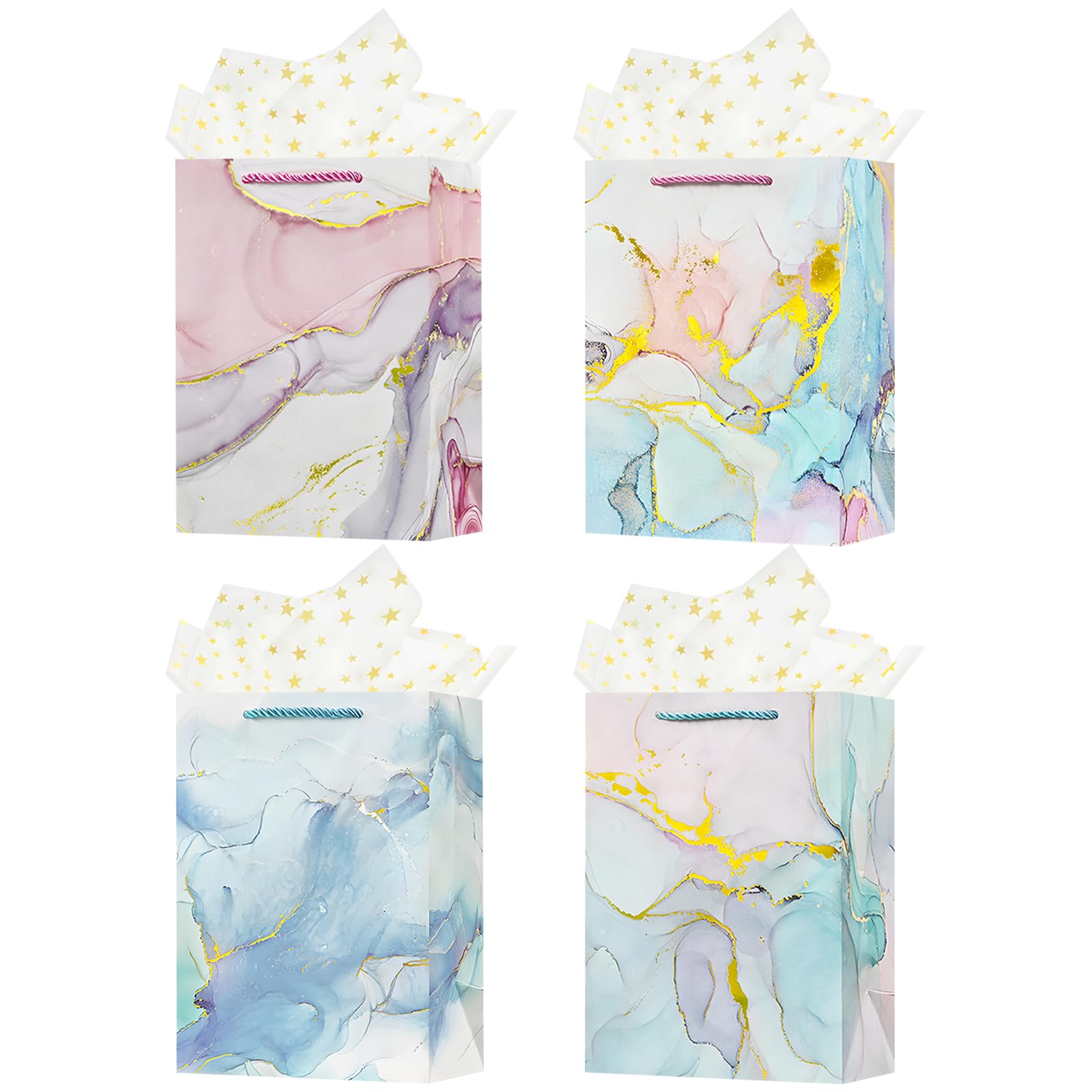 Amazon.com: OFIHANLY 4Pcs 9" Small Size Gift Bag with Handles for Women ...