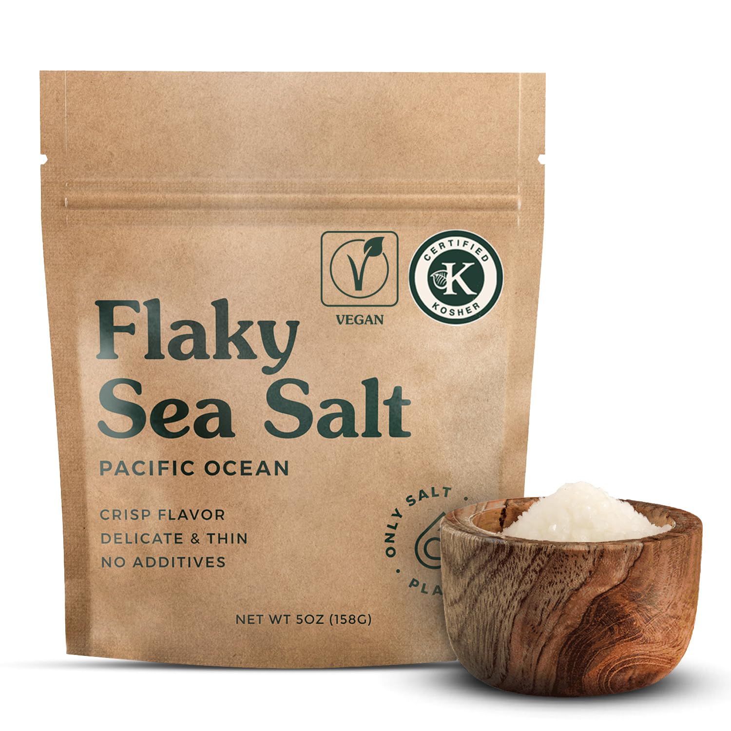 Amazon.com : Only Organic Flaky Sea Salt - Fine Grain Kosher Salt ...