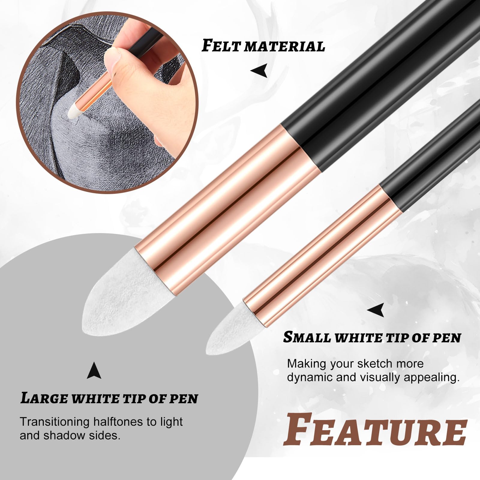 Snapklik.com : Kosiz Blending Sponge Pen Double Headed Washable Rubbing ...