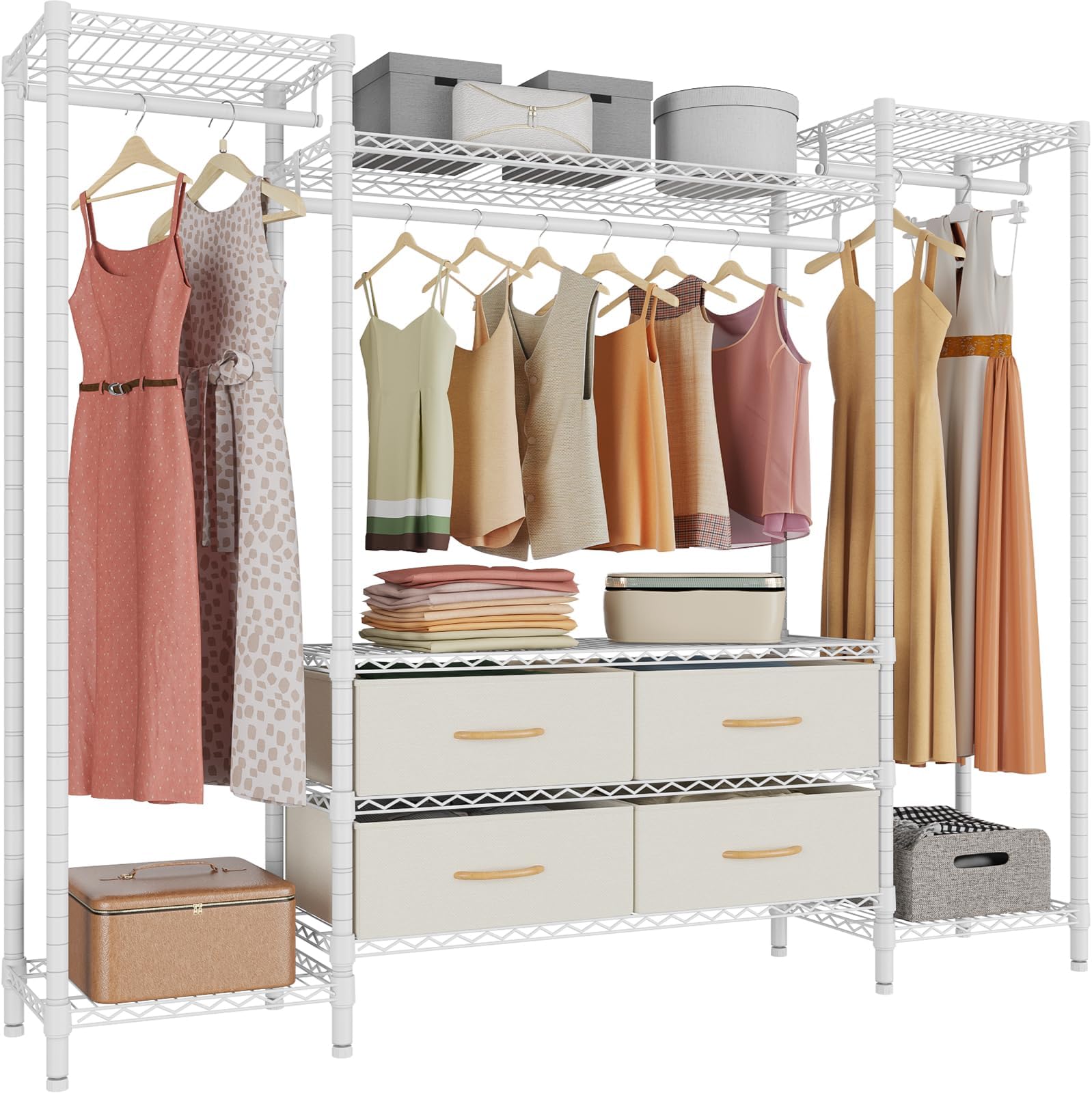 Amazon.com: Ulif H4 Plus and F2 Clothes Rack Bundle, Garment Rack for ...