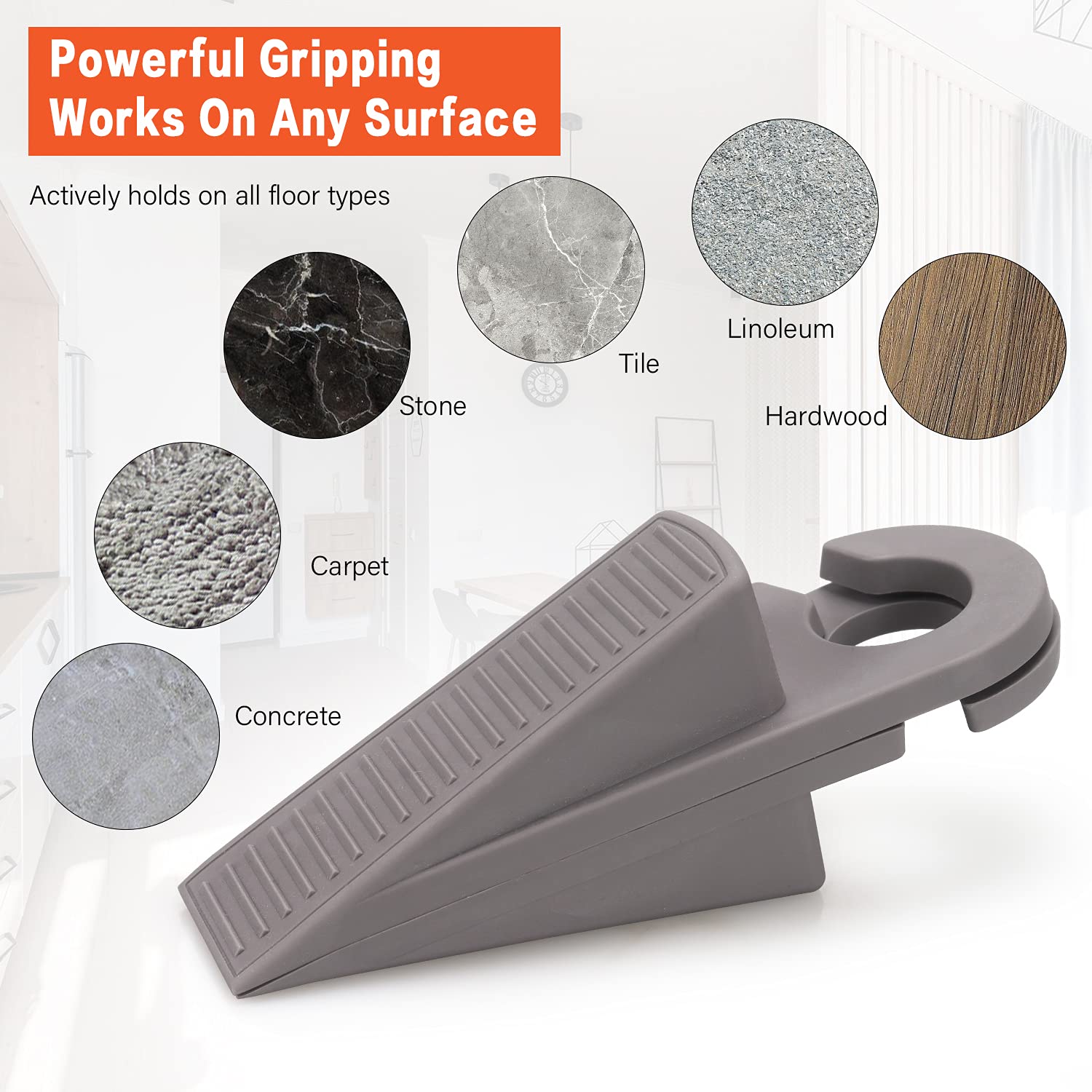 Snapklik.com : 3 Pack Rubber Hook Type Door Stoppers 1 Inch Thick Door ...