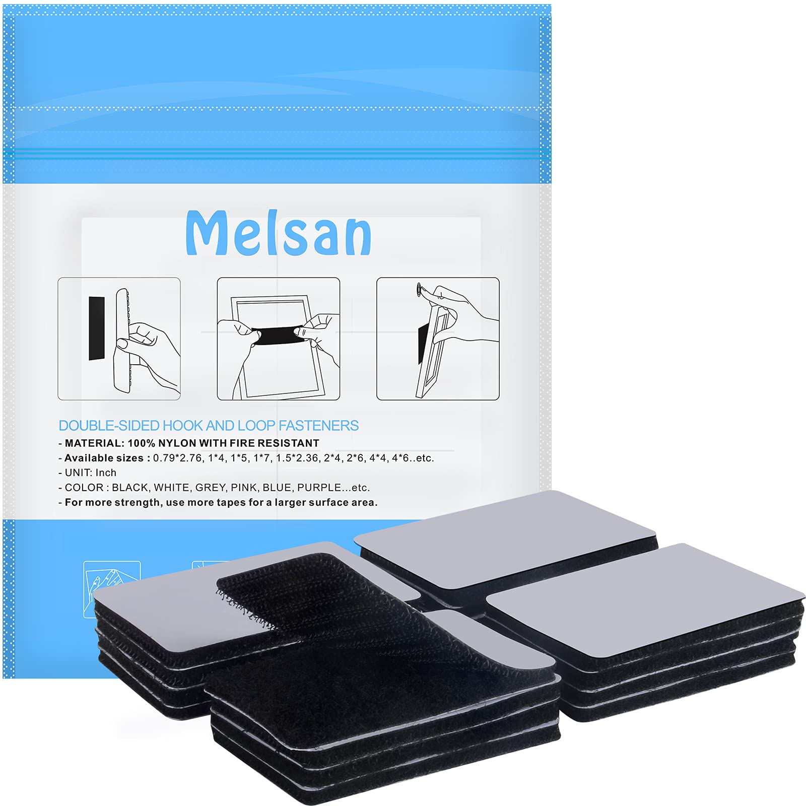 Snapklik.com : Two Sided Sticky Back Fastener 1.5 X 2.4 Inch 16 Sets ...