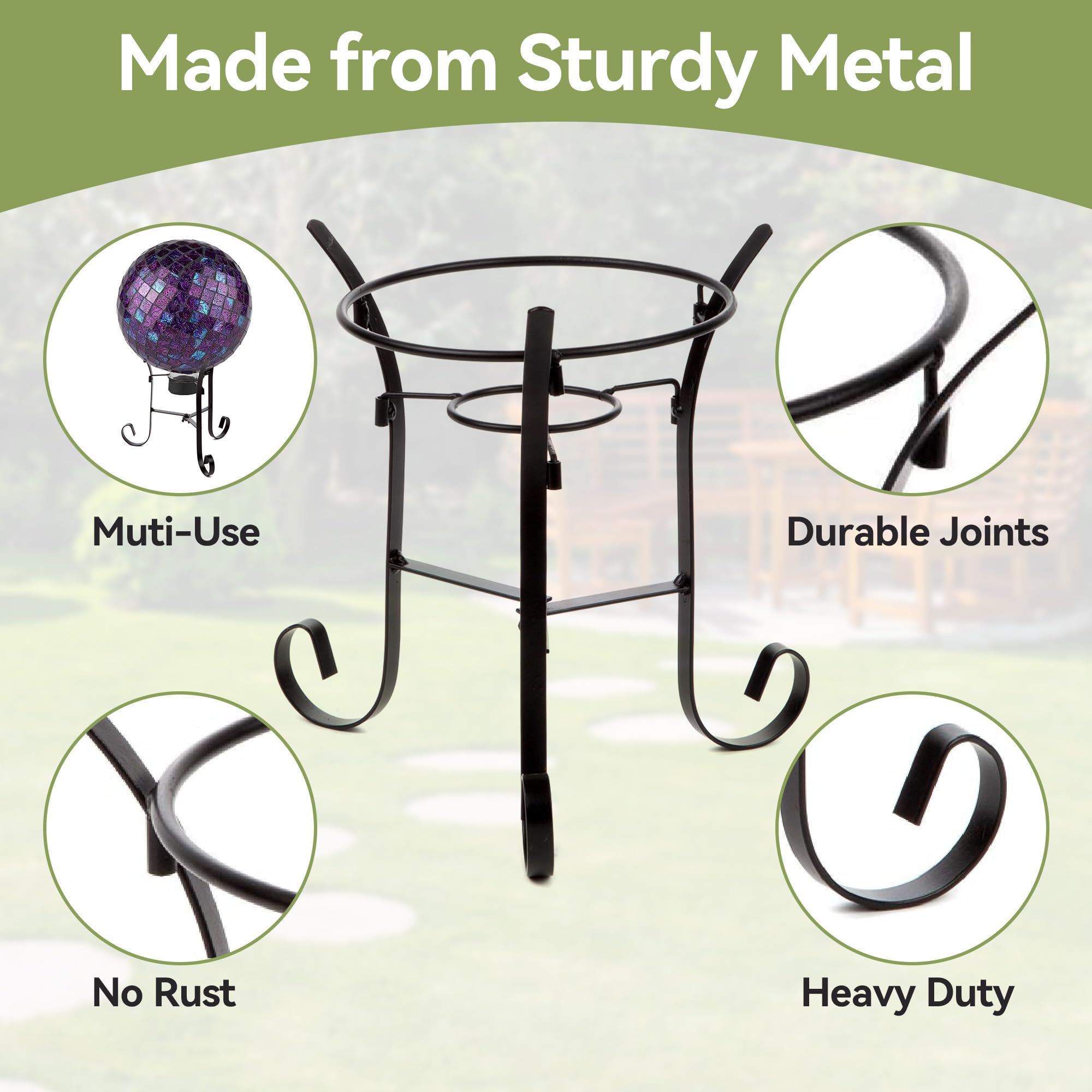 Wrought Iron Gazing Ball Stand Pair Of Iron Stands For Garden/gazing