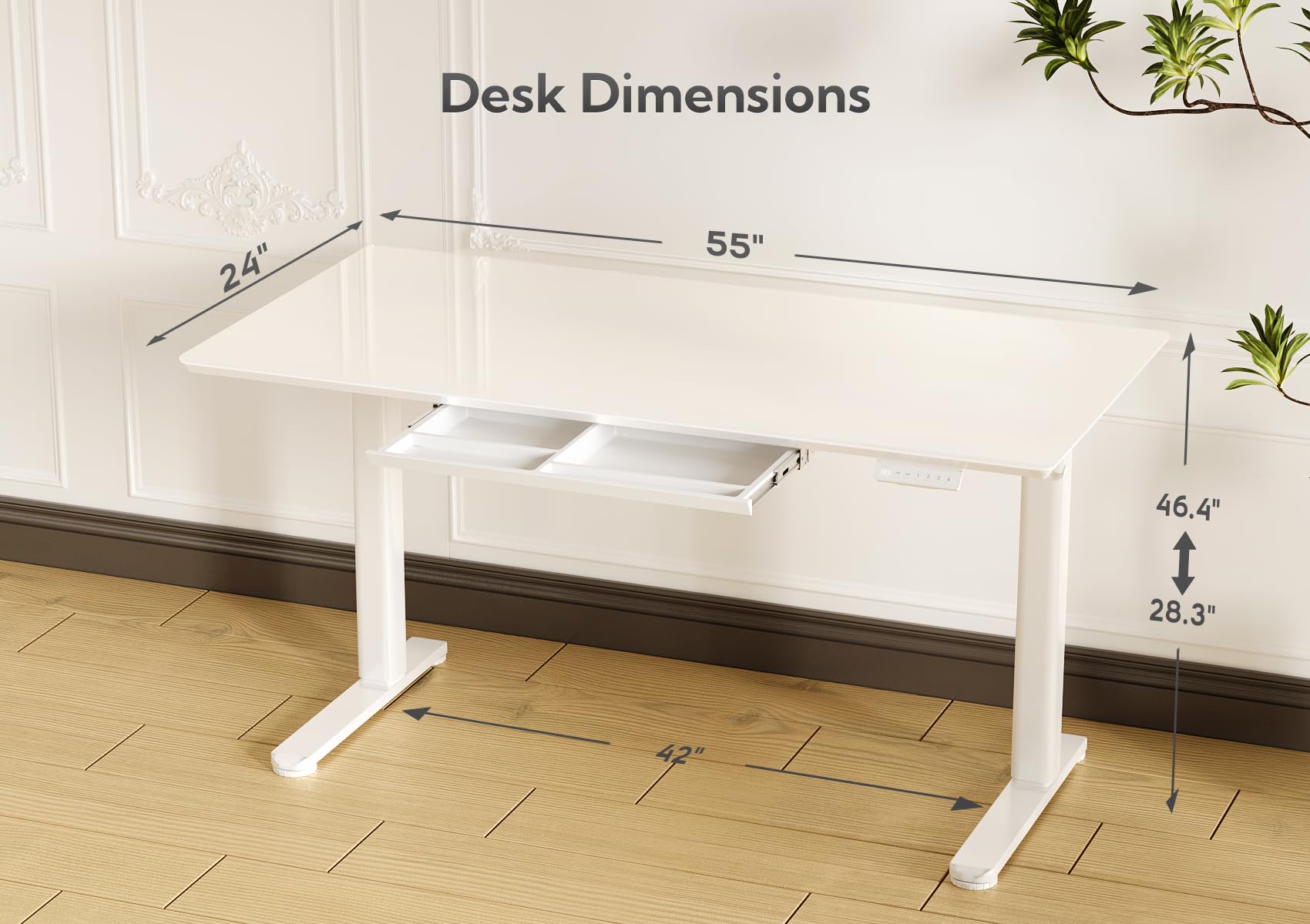 Snapklik.com : INNOVAR Glass Standing Desk