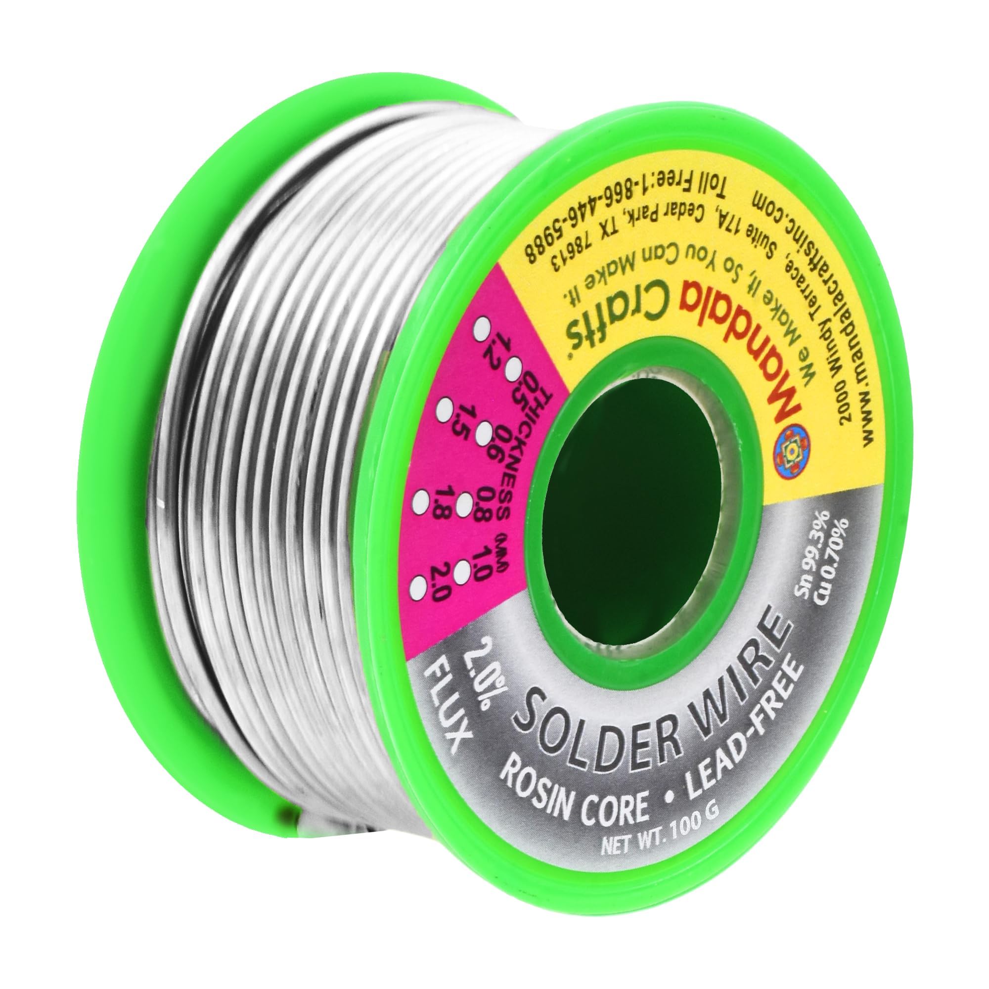 Mandala Crafts Tin Copper Lead Free Solder Wire with Solder Flux - 50g ...