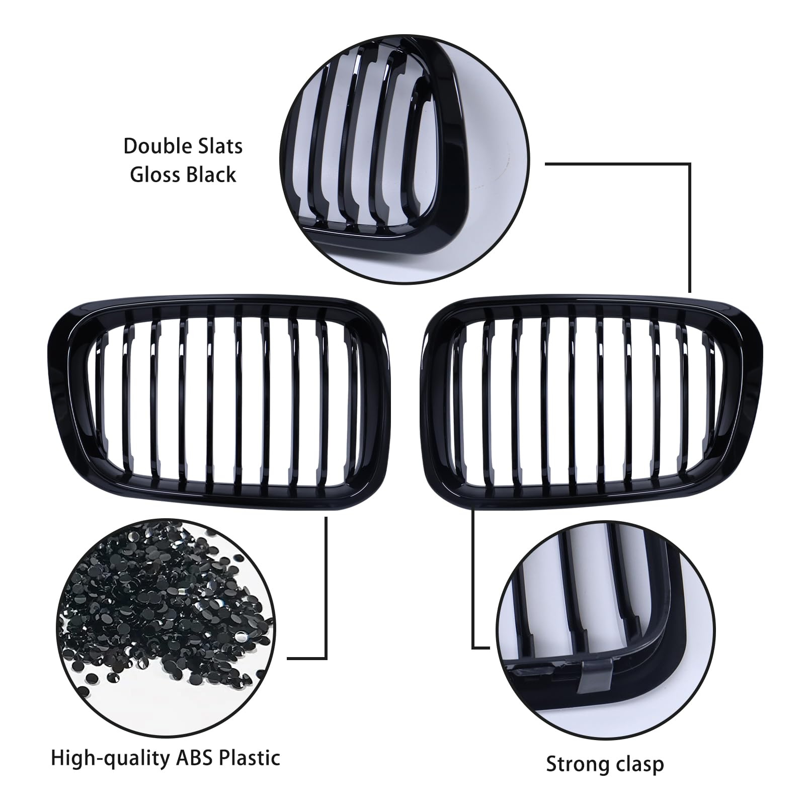 Snapklik.com : Yuksood Front Grill Matte Grill,Durable Glossy Grille ...