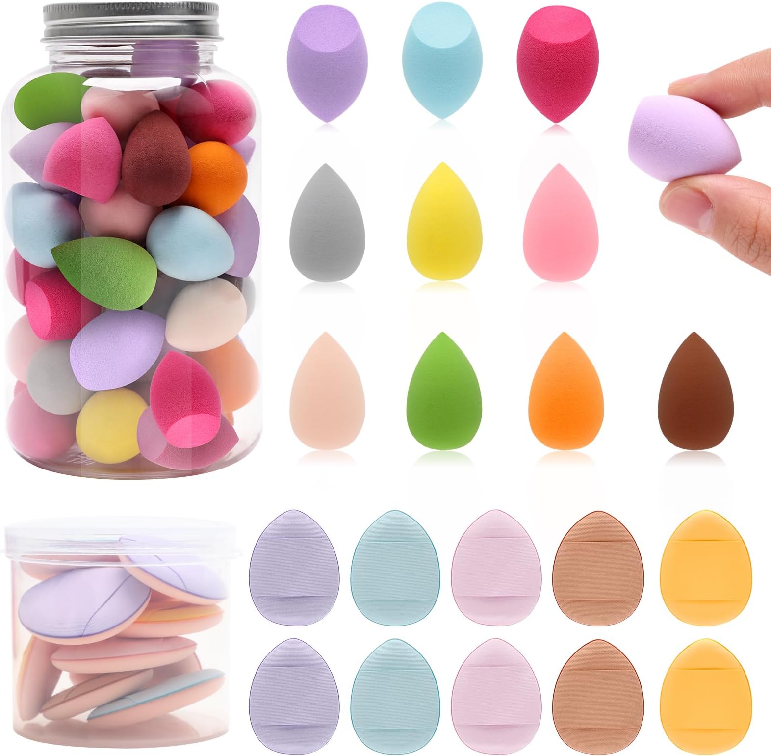 Amazon.com : AHIER 50 Pcs Mini Makeup Sponge Set Include 40 Pcs Mini ...