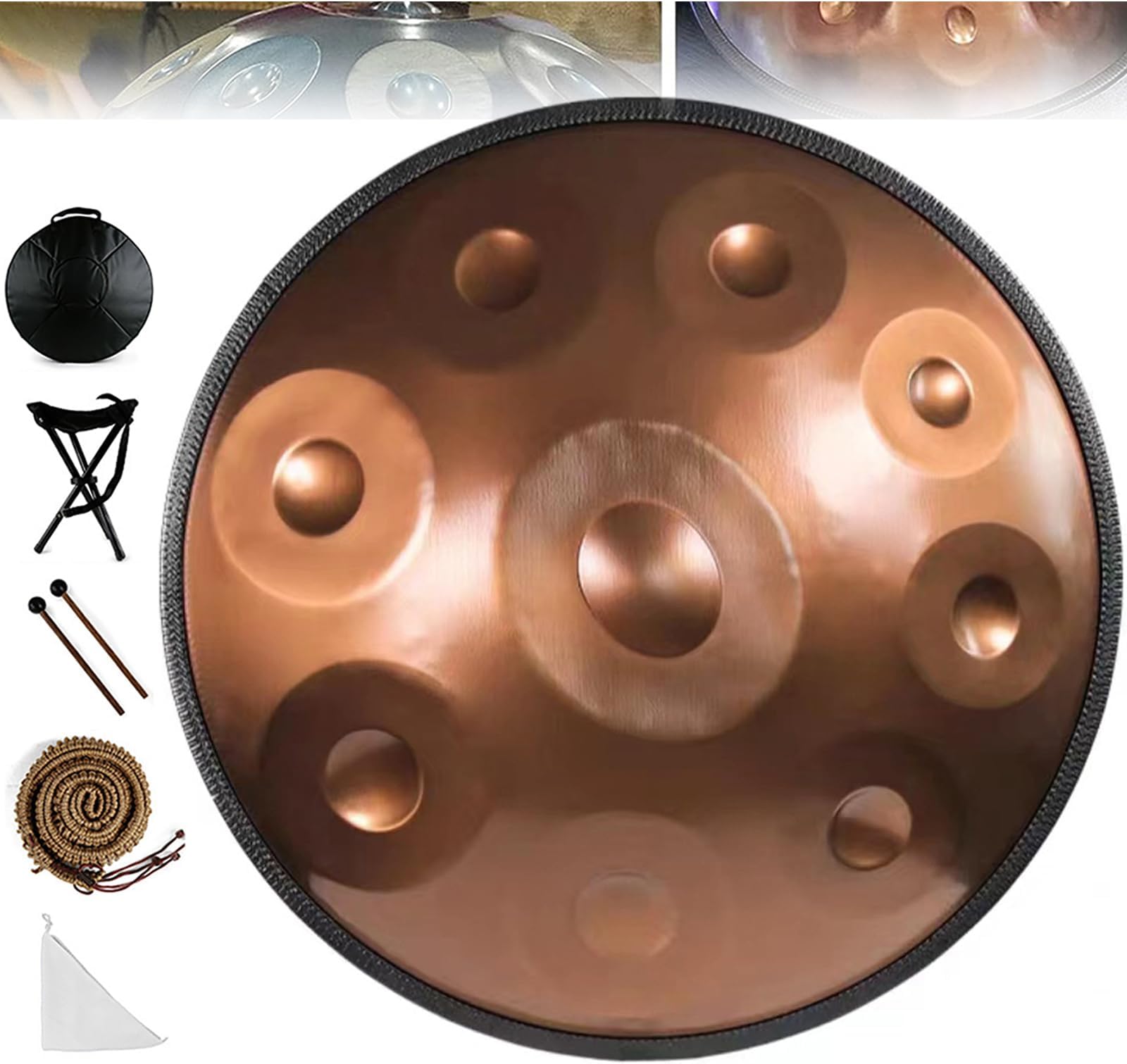 9/10 notes Handpan Drum Instrument,22 pouces in Handpan Drum In D Minor ...