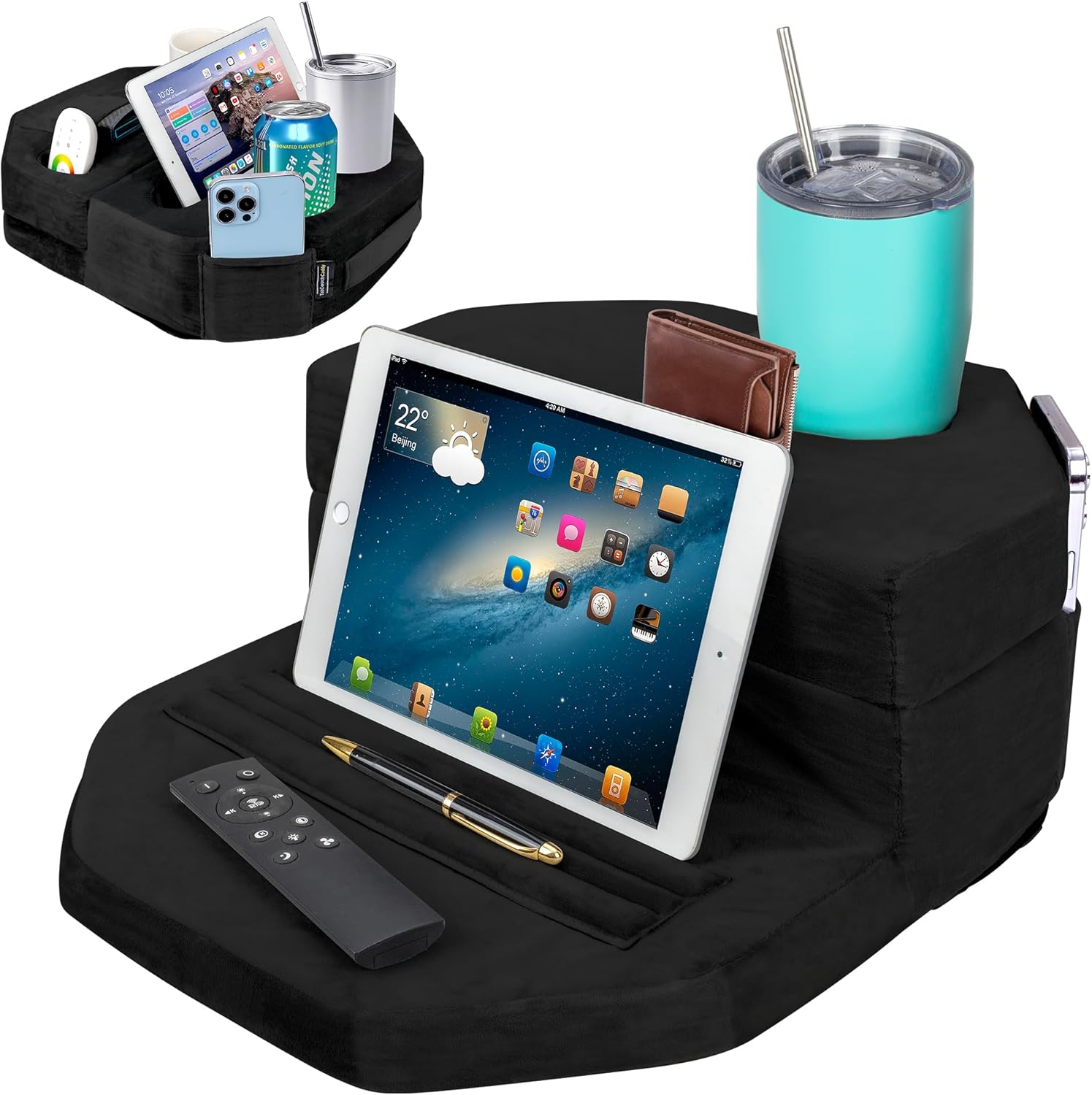 Amazon.com - TabCouchCaddy Octagonal Couch Cup Holder Tray Pillow - Bed ...