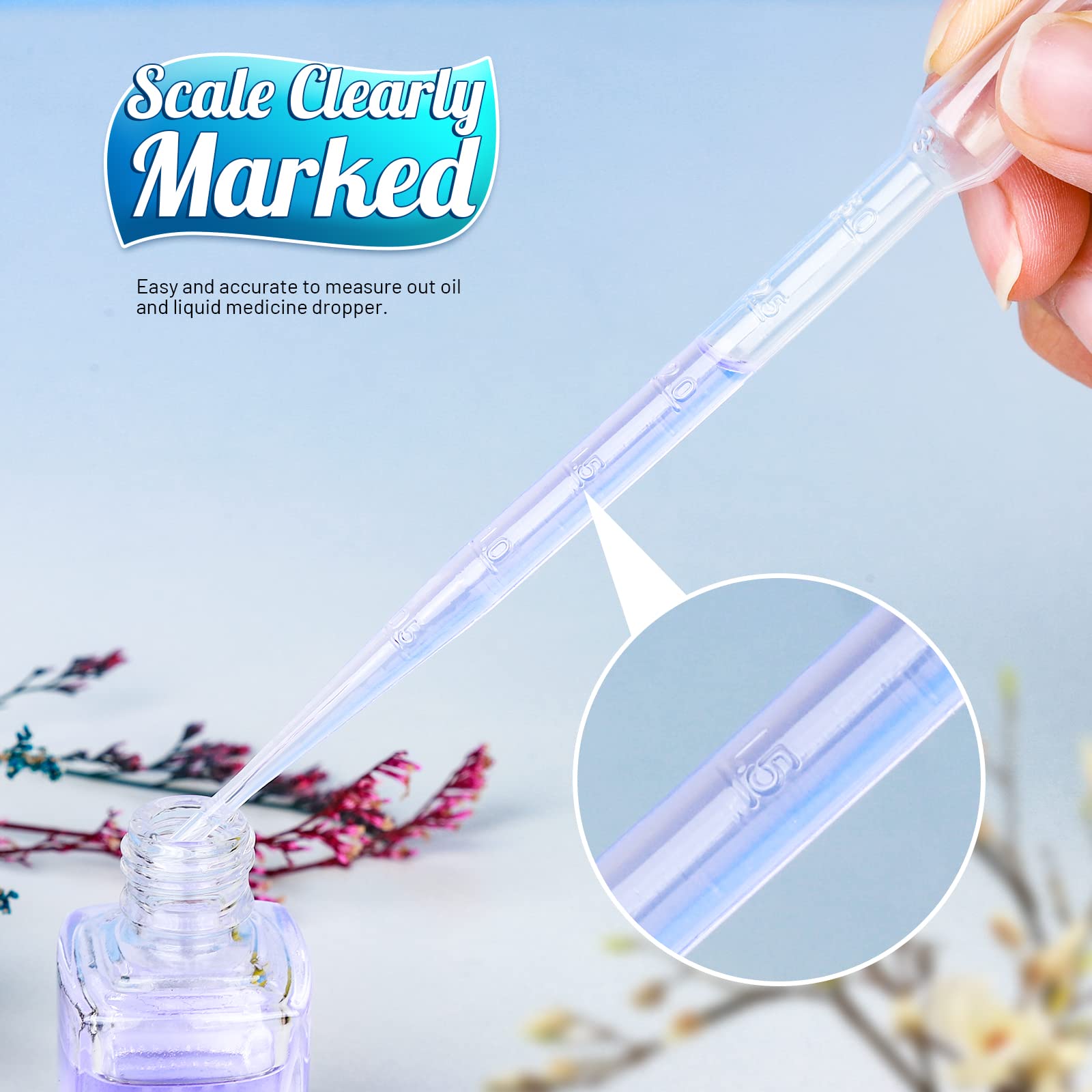 Snapklik.com : 3ML Pipettes Plastic Eye Droppers, 25PCS Plastic ...