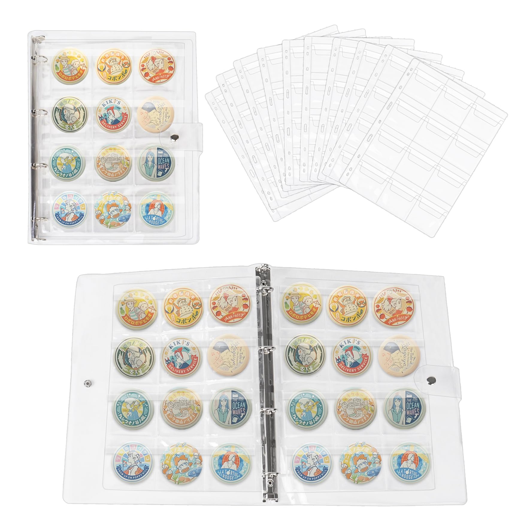 Amazon.com: Klmnop 120 Pockets Badge Button Pin Collection Book, 10 ...