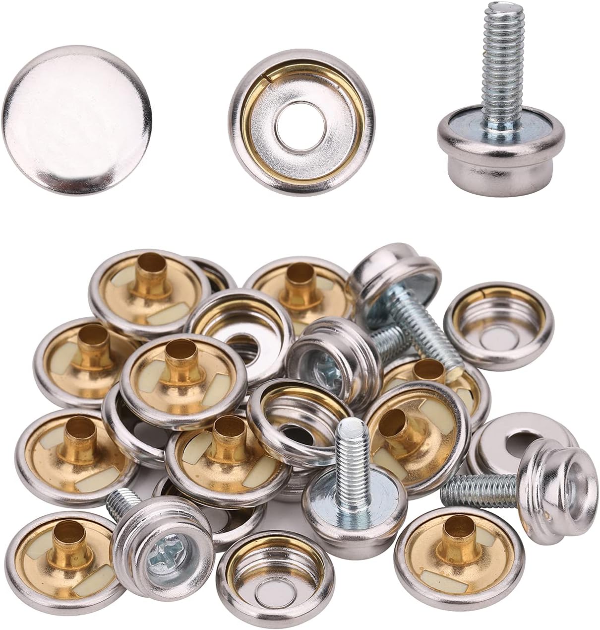 Amazon.com: Weddecor Pack of 20 Machine Screw Press Studs, Snap ...