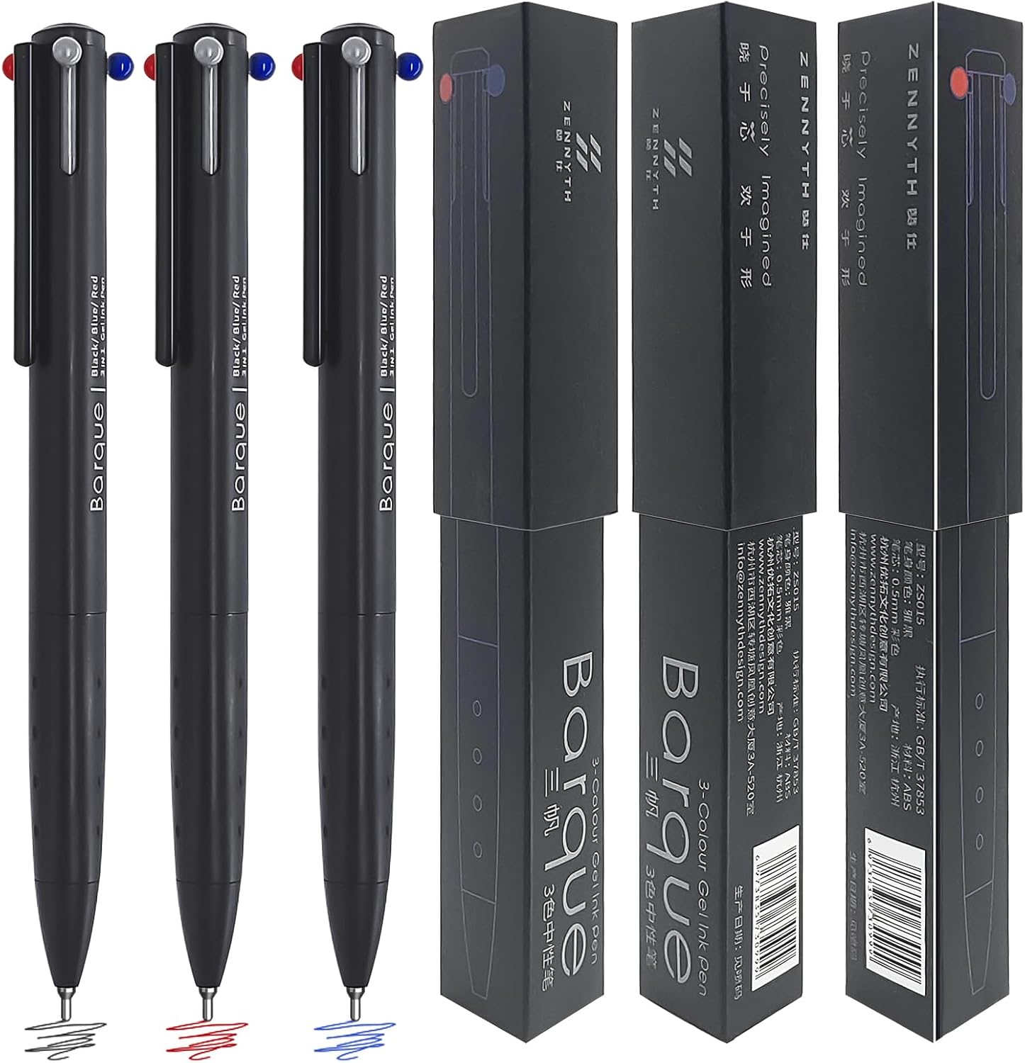 Amazon.com: MIXVOVA Colored Pens, 3Pcs 3-in-1 Multicolor Pen ...