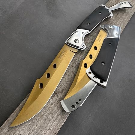 Amazon.com : HOLYEDGE 10.5" Large Folding Knife with Rosewood Handle ...