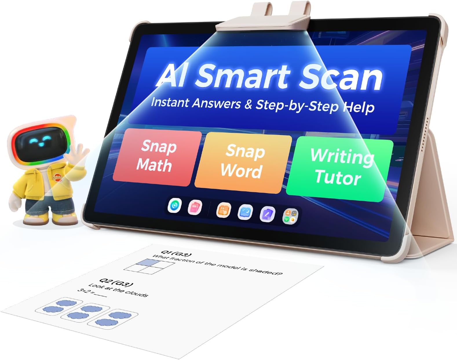 Amazon.com : AI Kids Tablet with Scanner - 50000+ Content AI Tutor ...