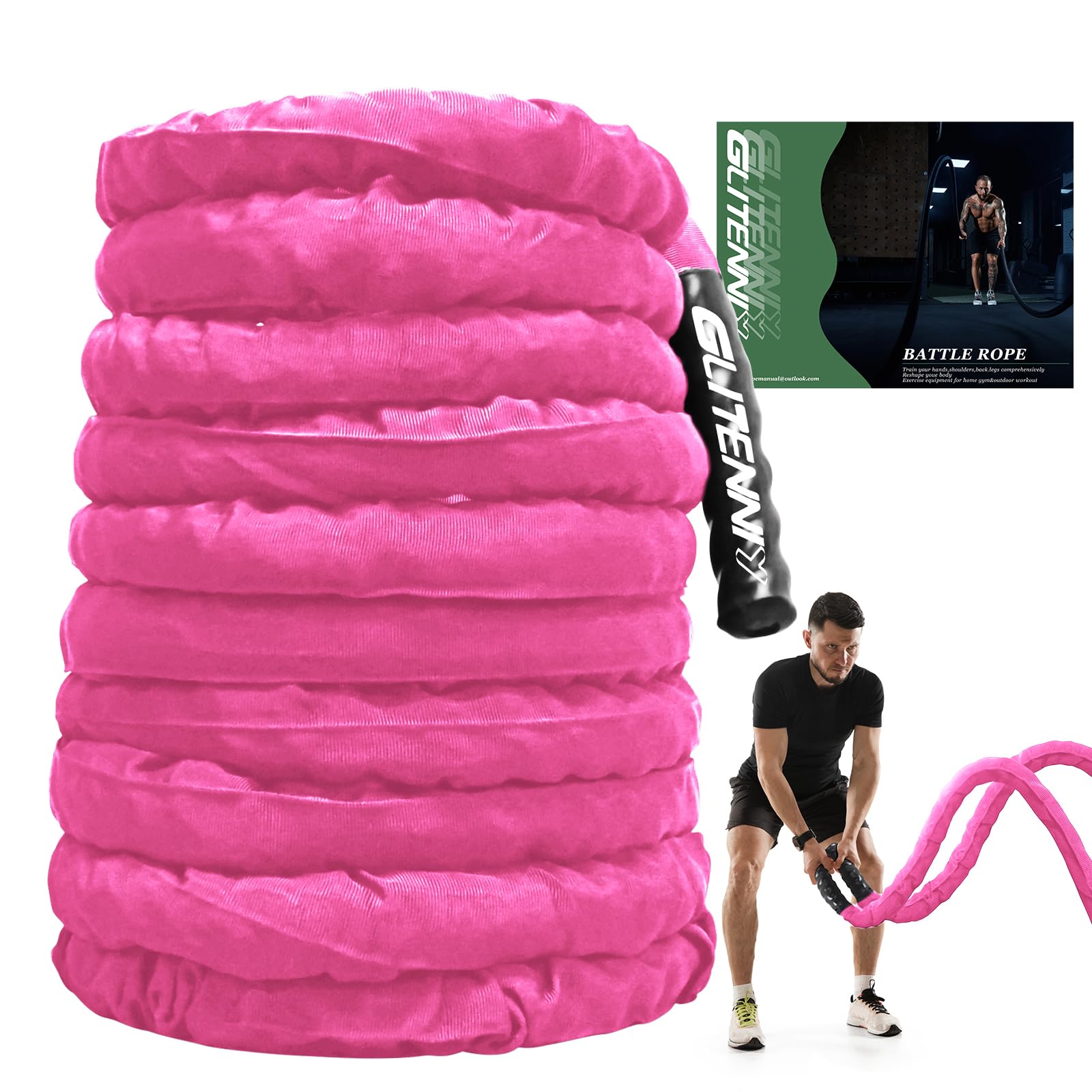 Amazon.com: Battle Ropes Pink Workout Rope 1.5inch Battle Ropes for ...