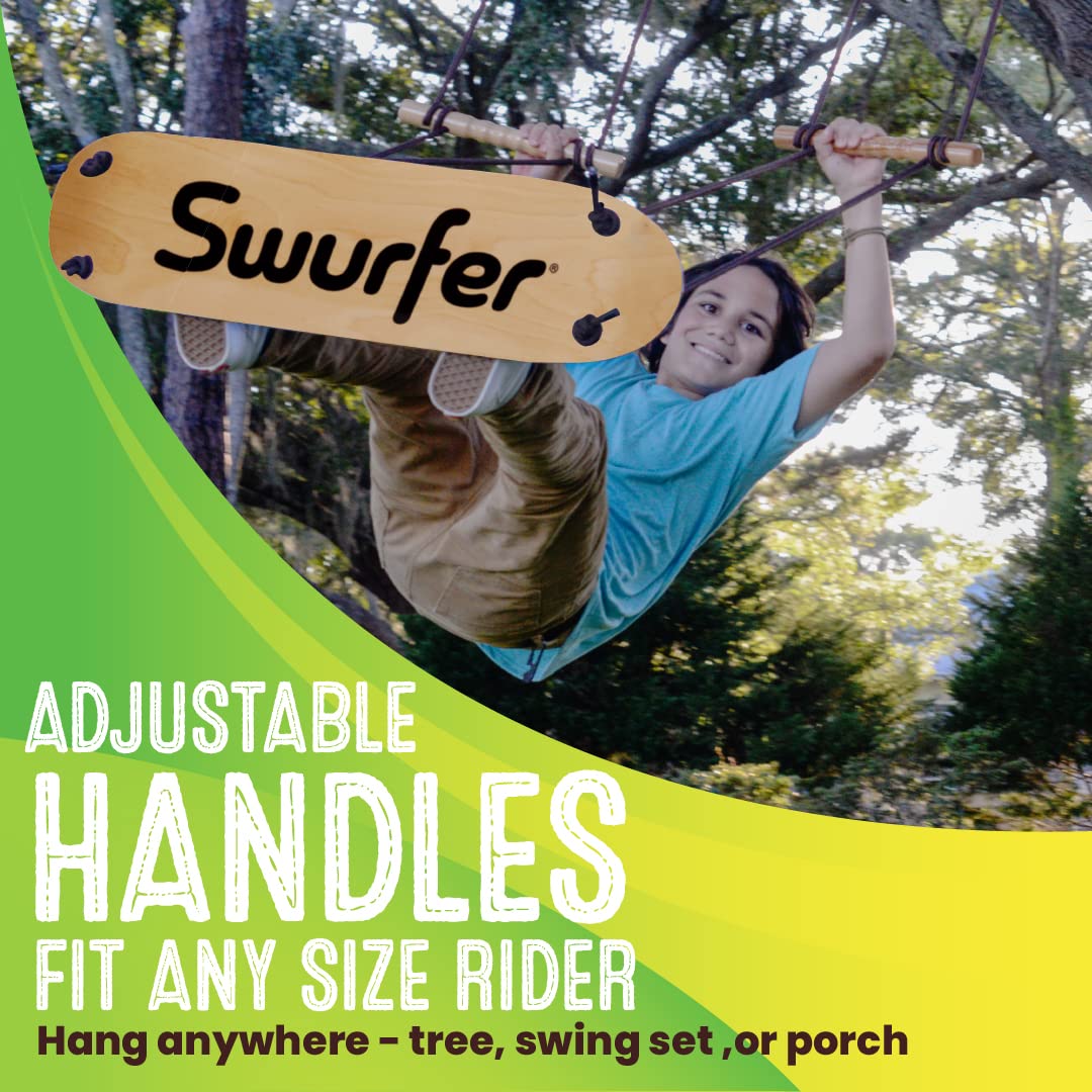 Swurfer TreeSkate Skateboard Swing, Outdoor Stand Up Surf Swing, Holds ...