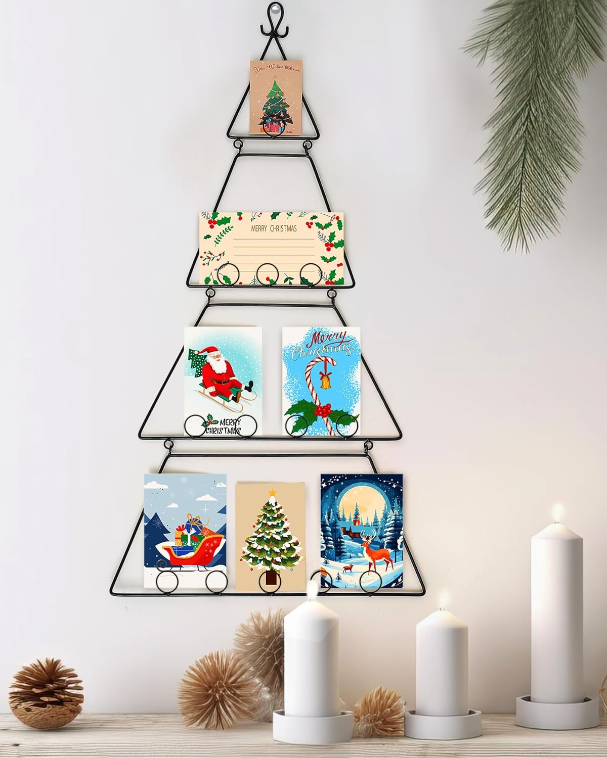 Amazon.com: Suzile Christmas Card Holder Display 30" Christmas Tree ...