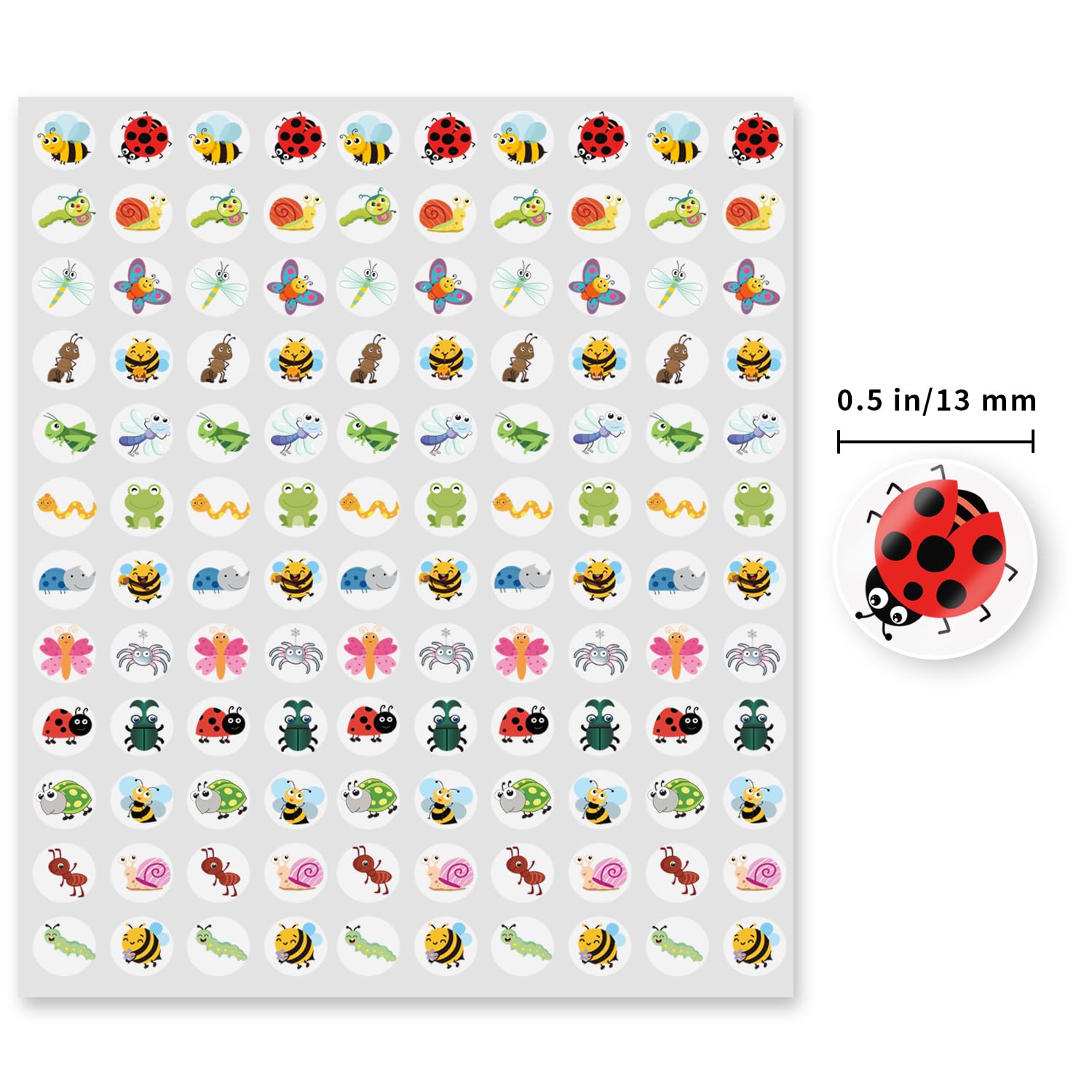 Snapklik.com : 0.5 Inch Round Clear Bug Stickers For Kids,Mini ...