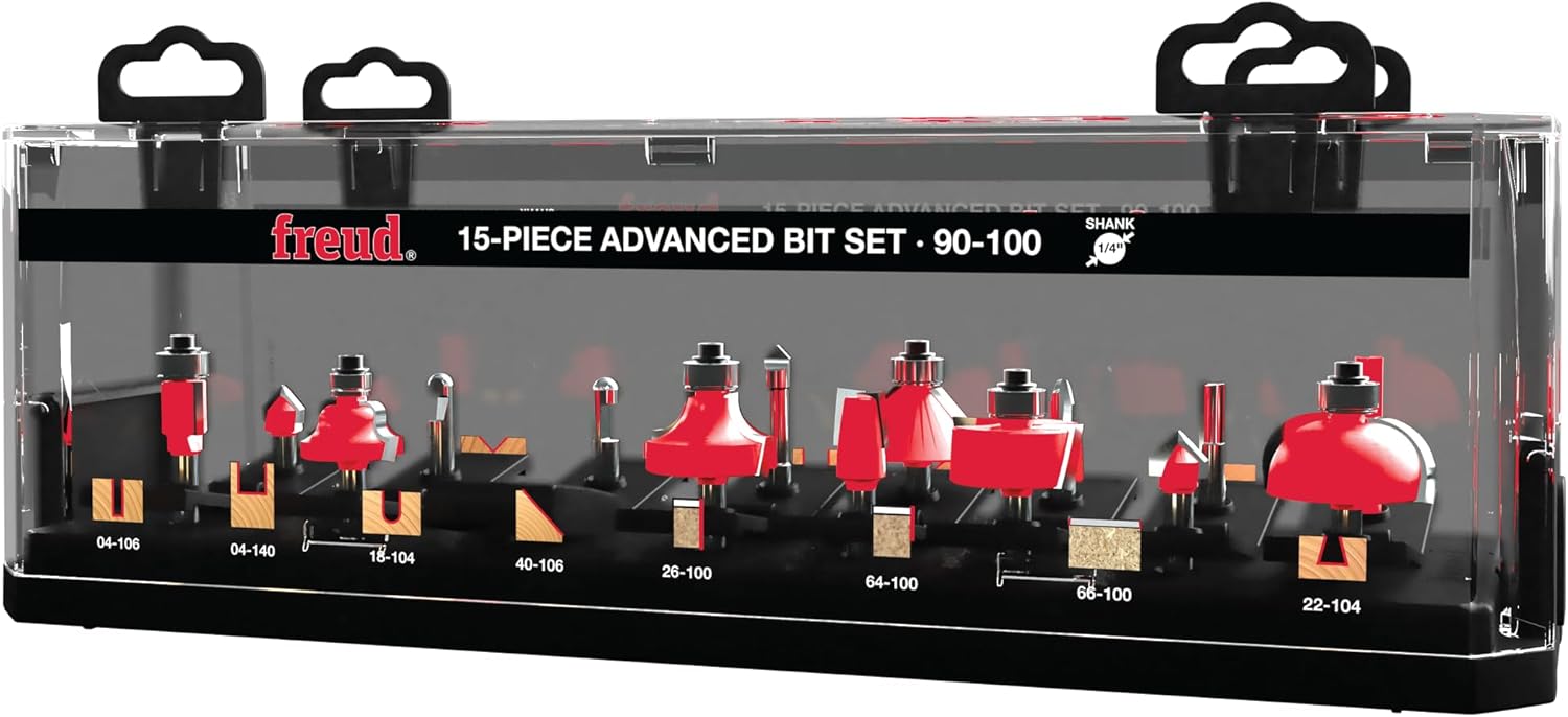 Freud 15 Piece Advanced Bit Set - Ideal for Woodworking and Routing ...