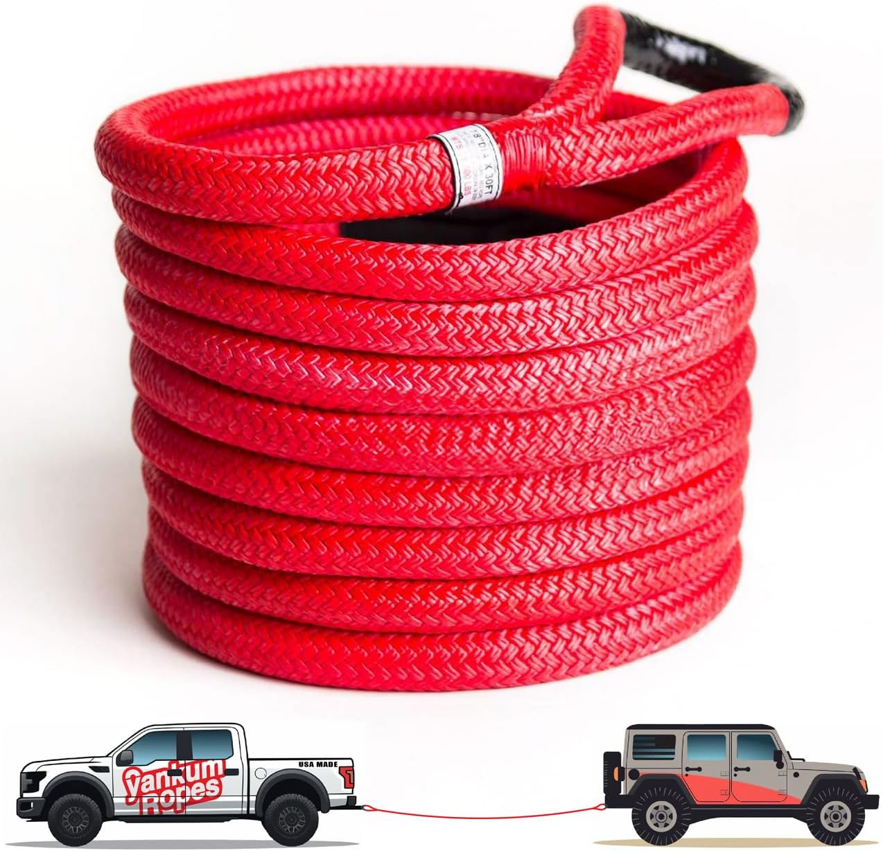Amazon.com: Yankum Kinetic Recovery Rope - Heavy Duty 7/8" x 20' Tow ...