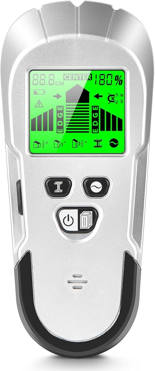 Stud Finder - 6 in 1 Electronic Wood Detector with Upgraded HD LCD ...