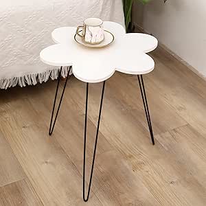 Amazon.com: PYSYY Flower-Shaped Side Table with Metal Legs, Cute End ...