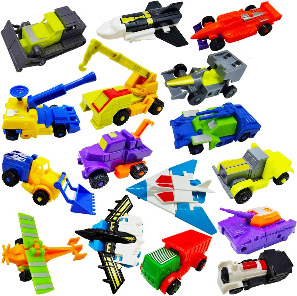 Amazon.com: SCKTYZS Morphing Robot Construction Toy Cars Mini Pull Back ...