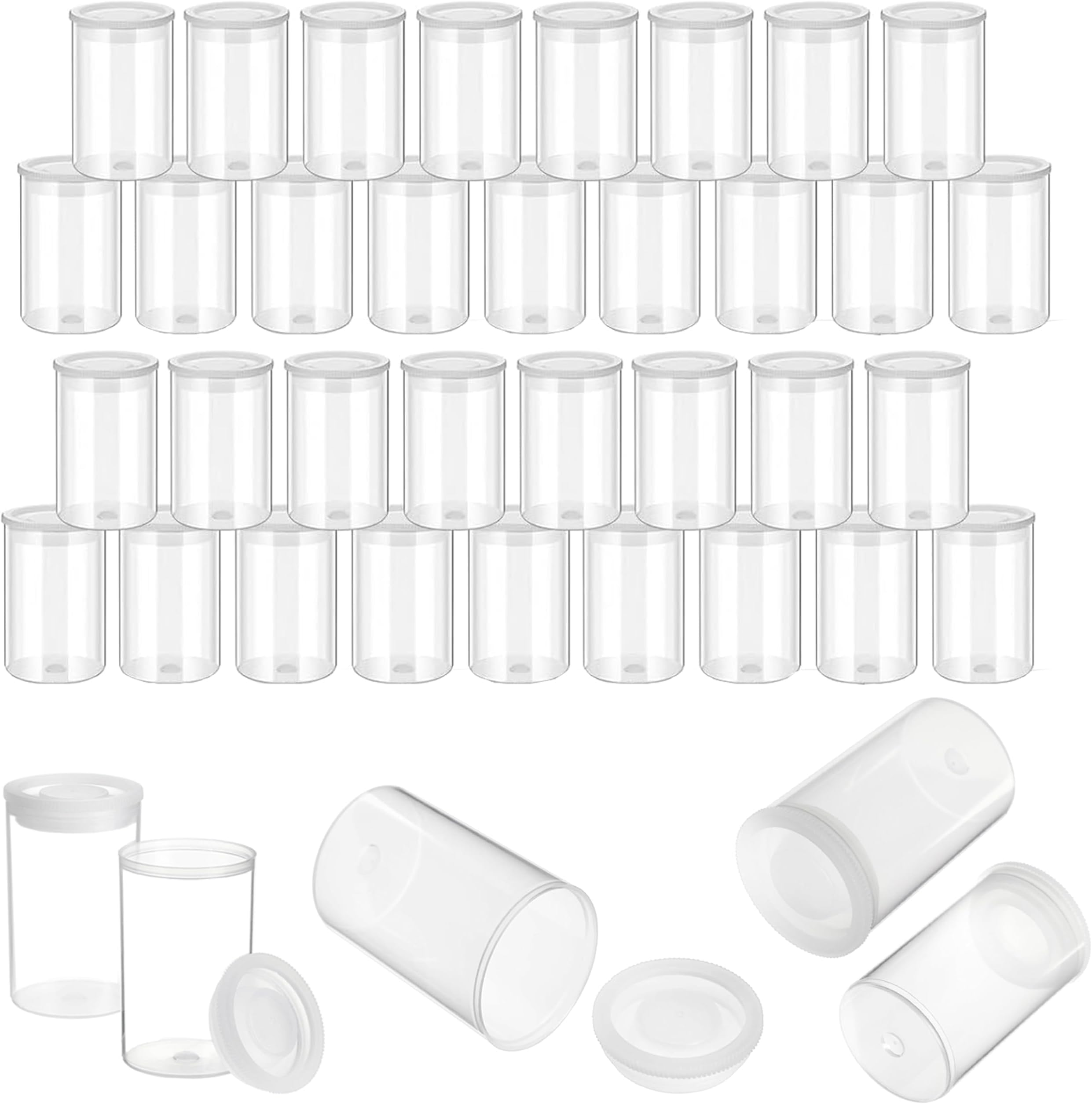 Amazon.com - Juvale Film Canisters with Caps - 30-Count 35mm Clear Film ...
